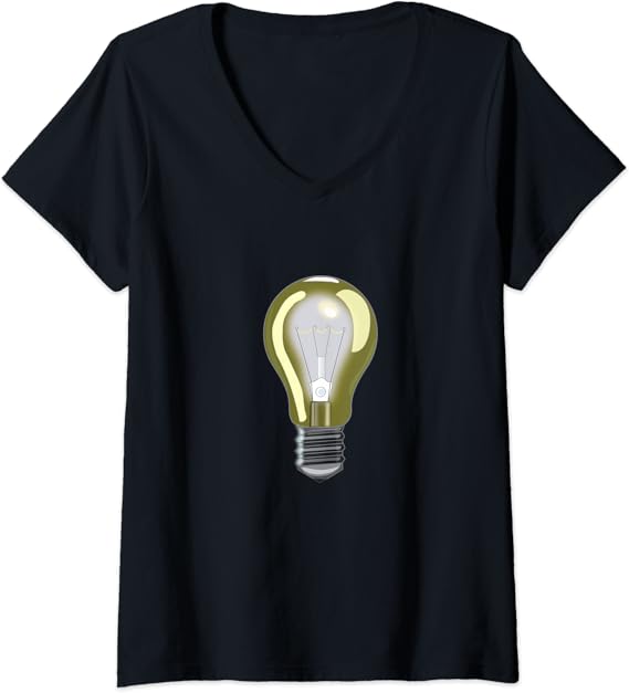 Amazon.com: Womens Light Bulb Electricity V-Neck T-Shirt: Clothing