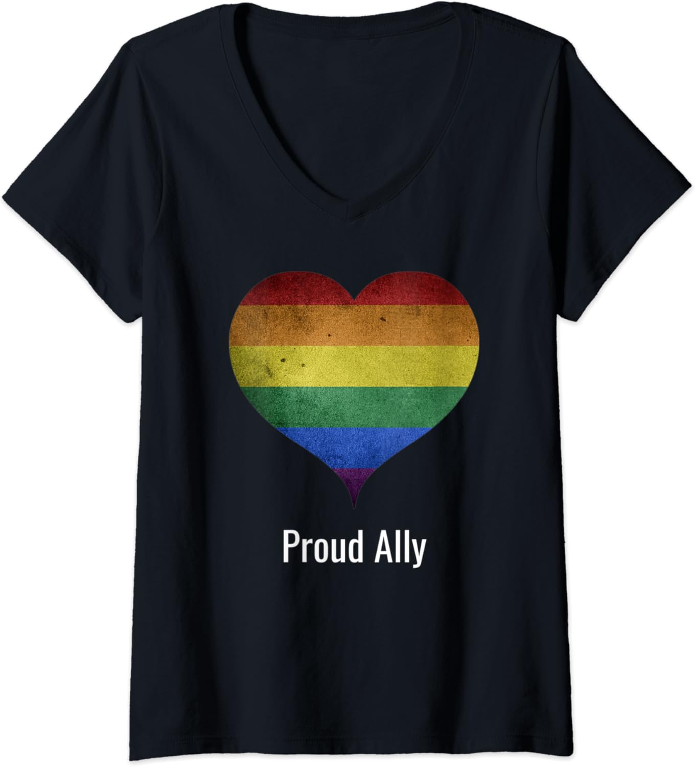 Amazon.com: Womens Proud Ally Rainbow Vintage LGBTQ Gay Pride Parade ...