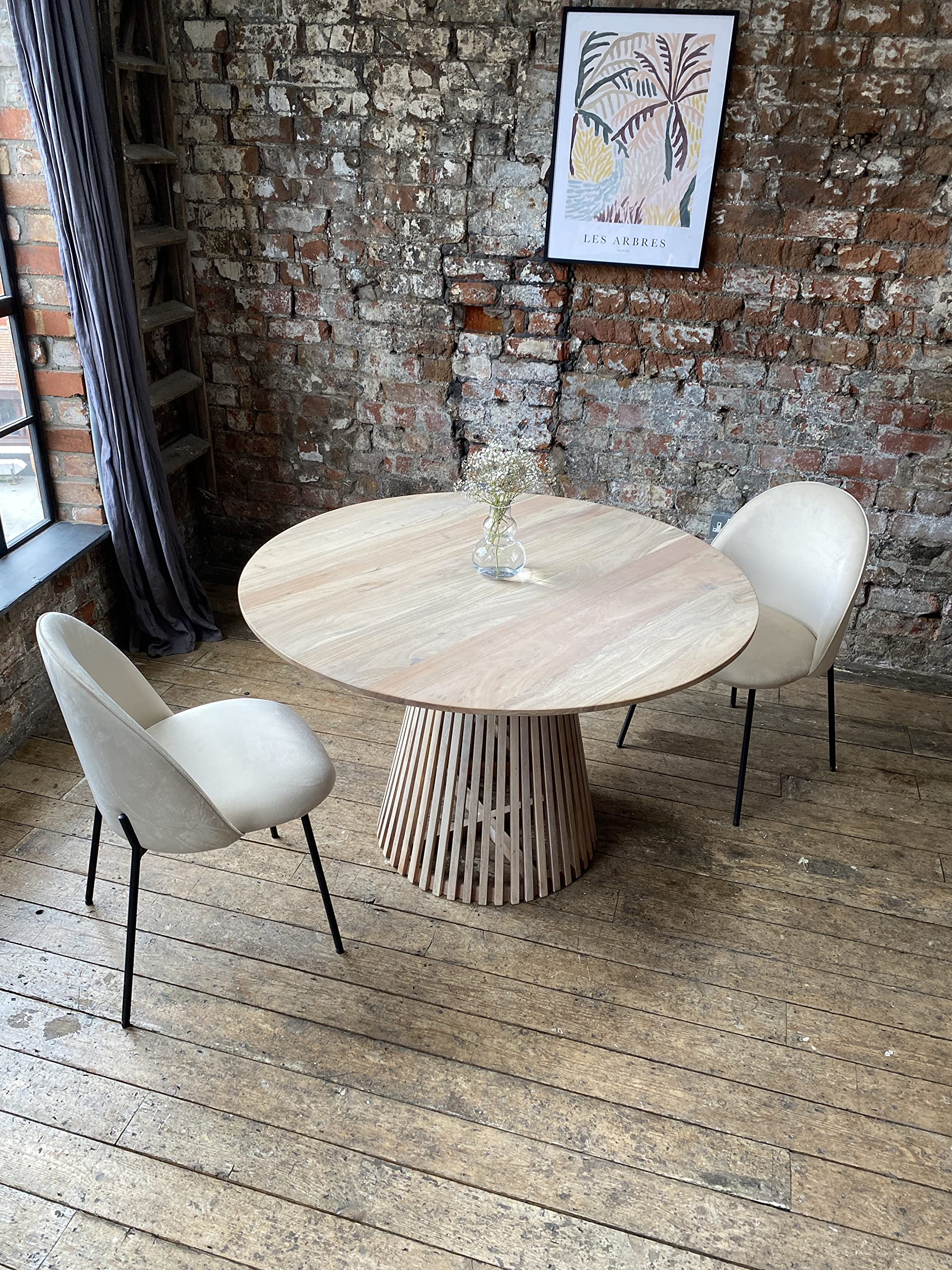 Whitewashed Round Dining Table Mariana White Wash Round Teak Dining