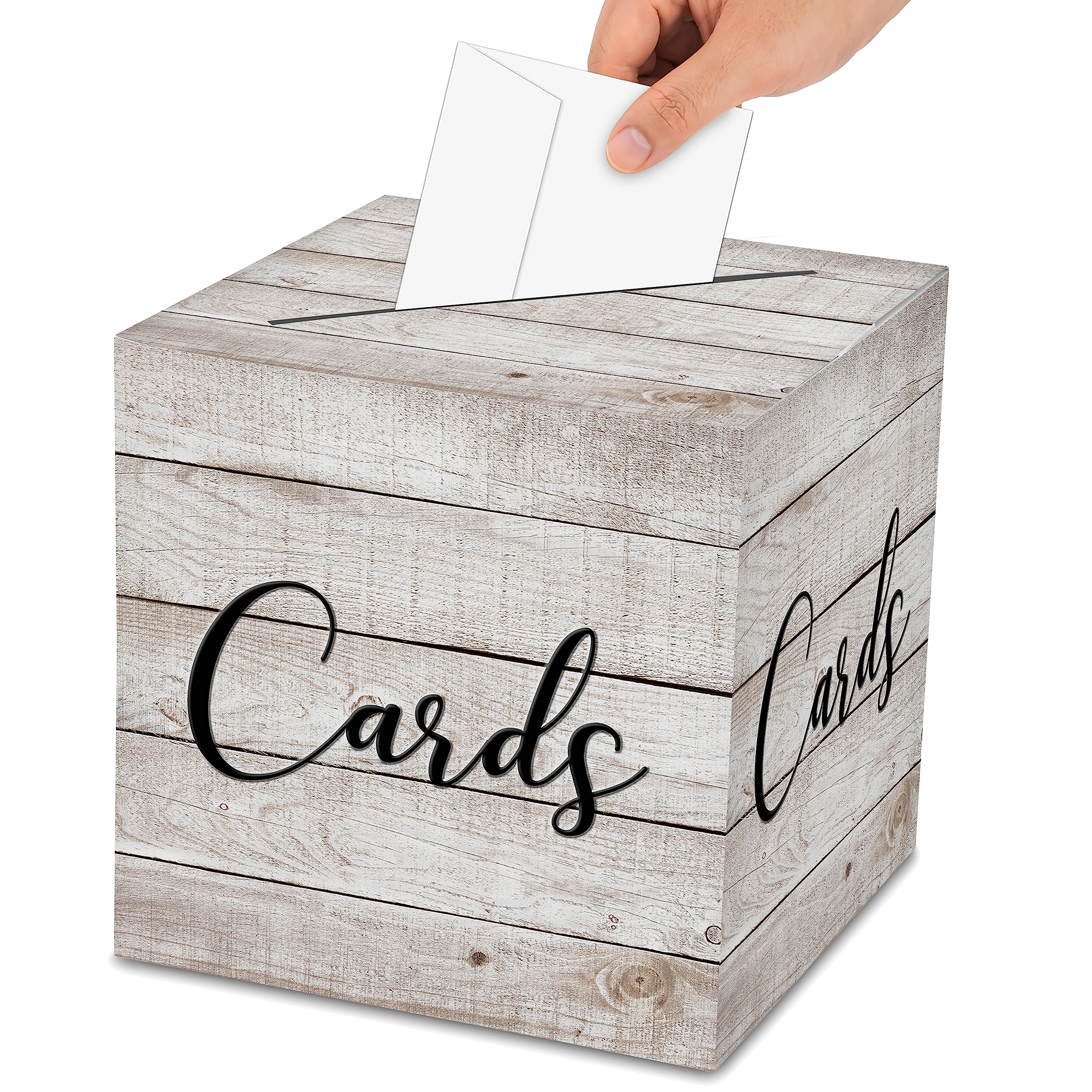 Amazon.com: AWSICE Wood Pattern Card Box – 1 Set Card Receiving Box for ...