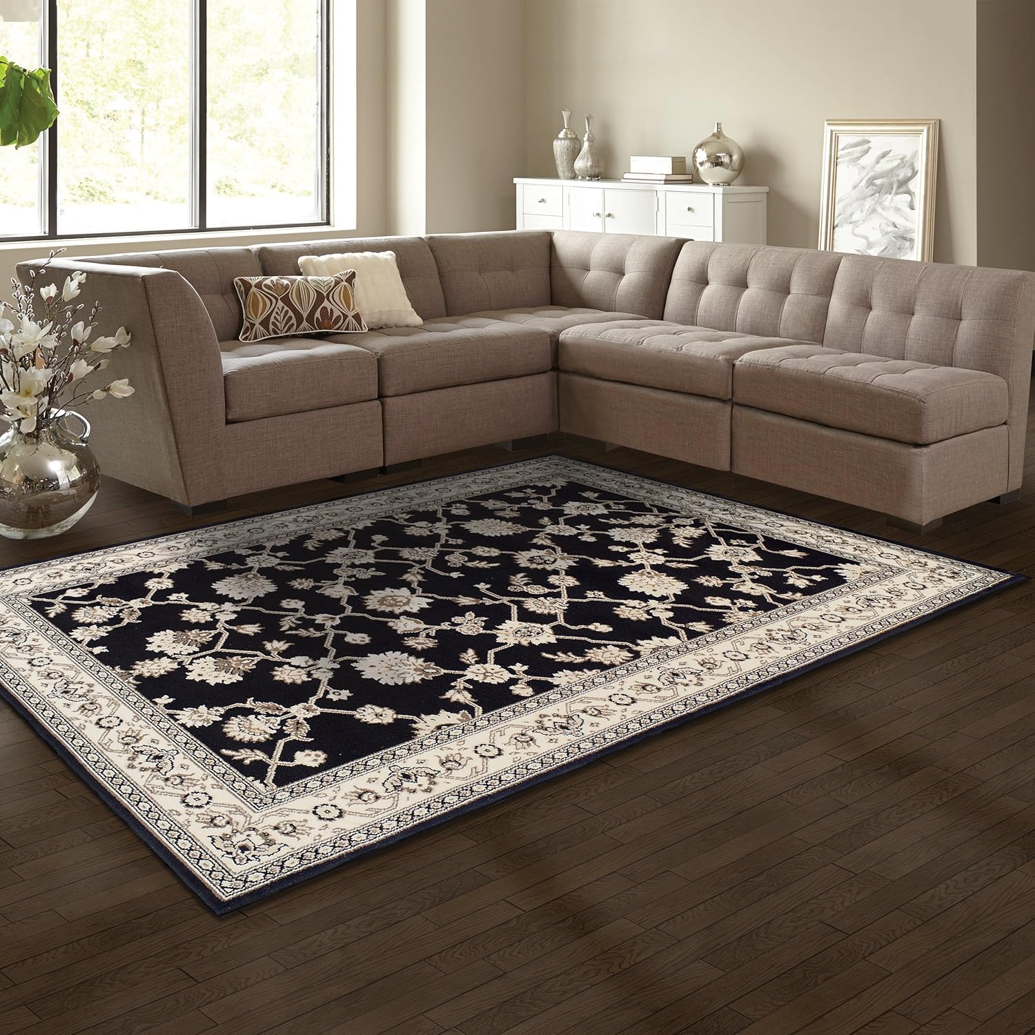 Amazon.com: SUPERIOR Elegant Kingfield Collection Area Rug, 8mm Pile ...
