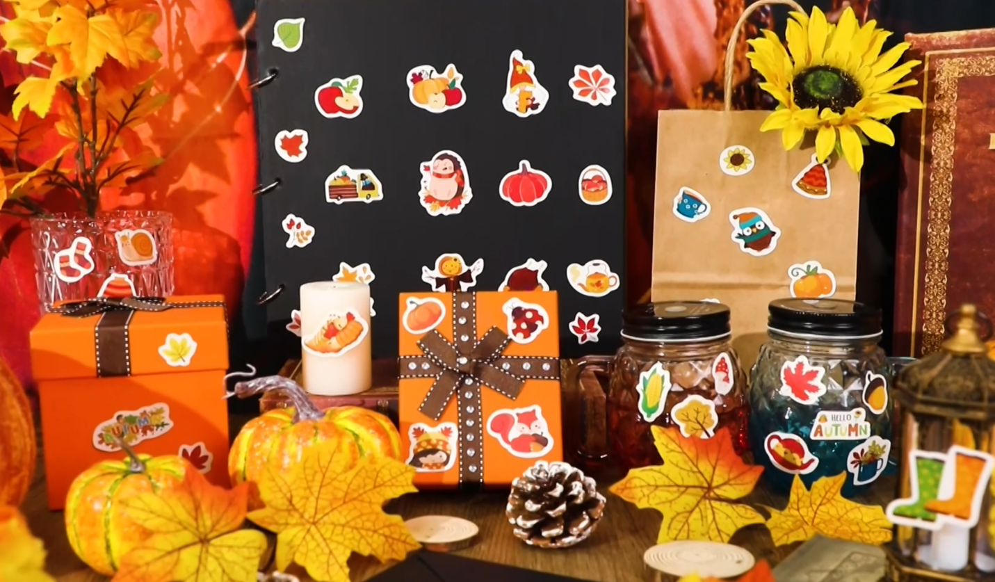 Pumpkin Stickers For Kids JULMELON Fall Stickers Bulk Pack - 16 Sheets ...