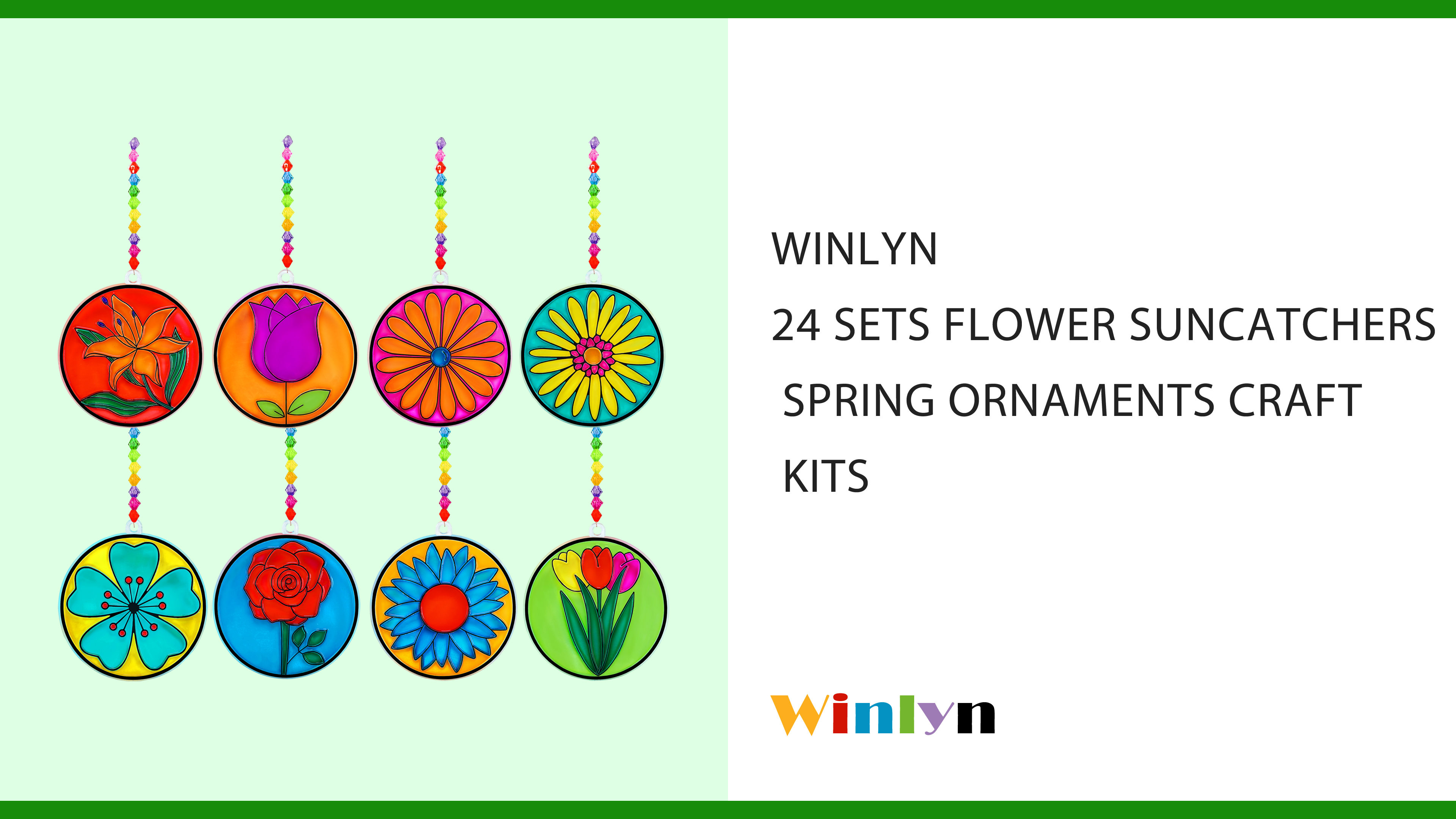 DIY Window Art Winlyn 24 Sets Spring Flower Suncatchers - DIY Window ...