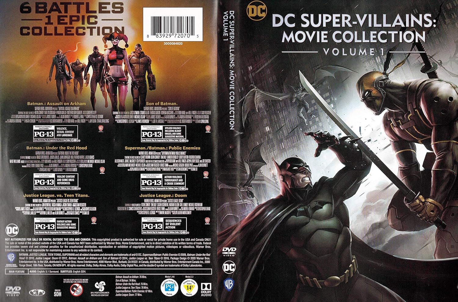 DC Super-Villains: Movie Collection Volume 1 (DVD): Amazon.ca: Various ...