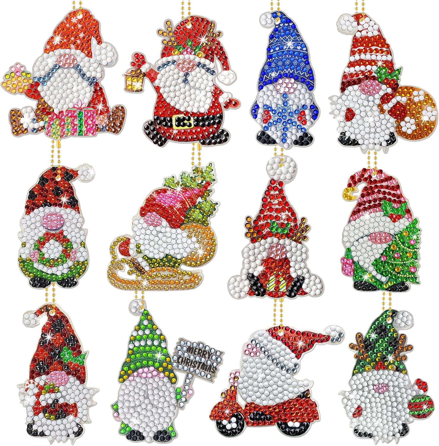 Amazon.com: Christmas Diamond Painting Keychain Kit, 5D DIY Diamond ...