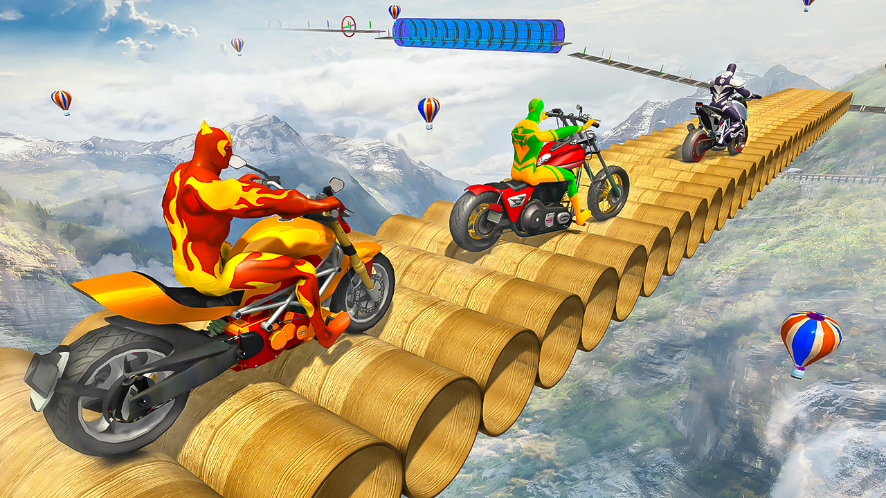Superhero Mega Bike Stunt Game 3D: Open World Bike Stunt Racing Game ...