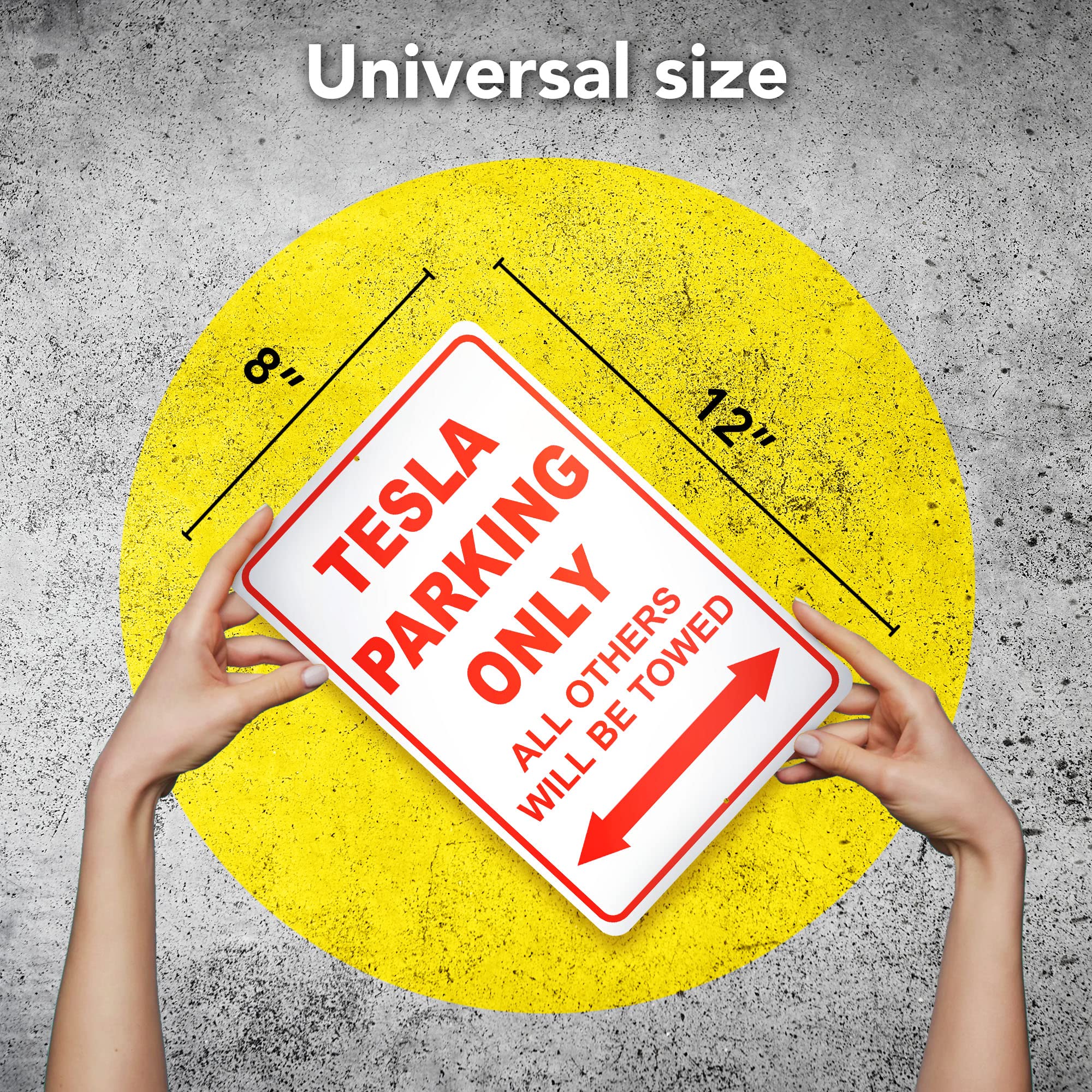 Snapklik.com : Tesla Parking Only Sign - 8x12 Aluminum Tesla Garage ...