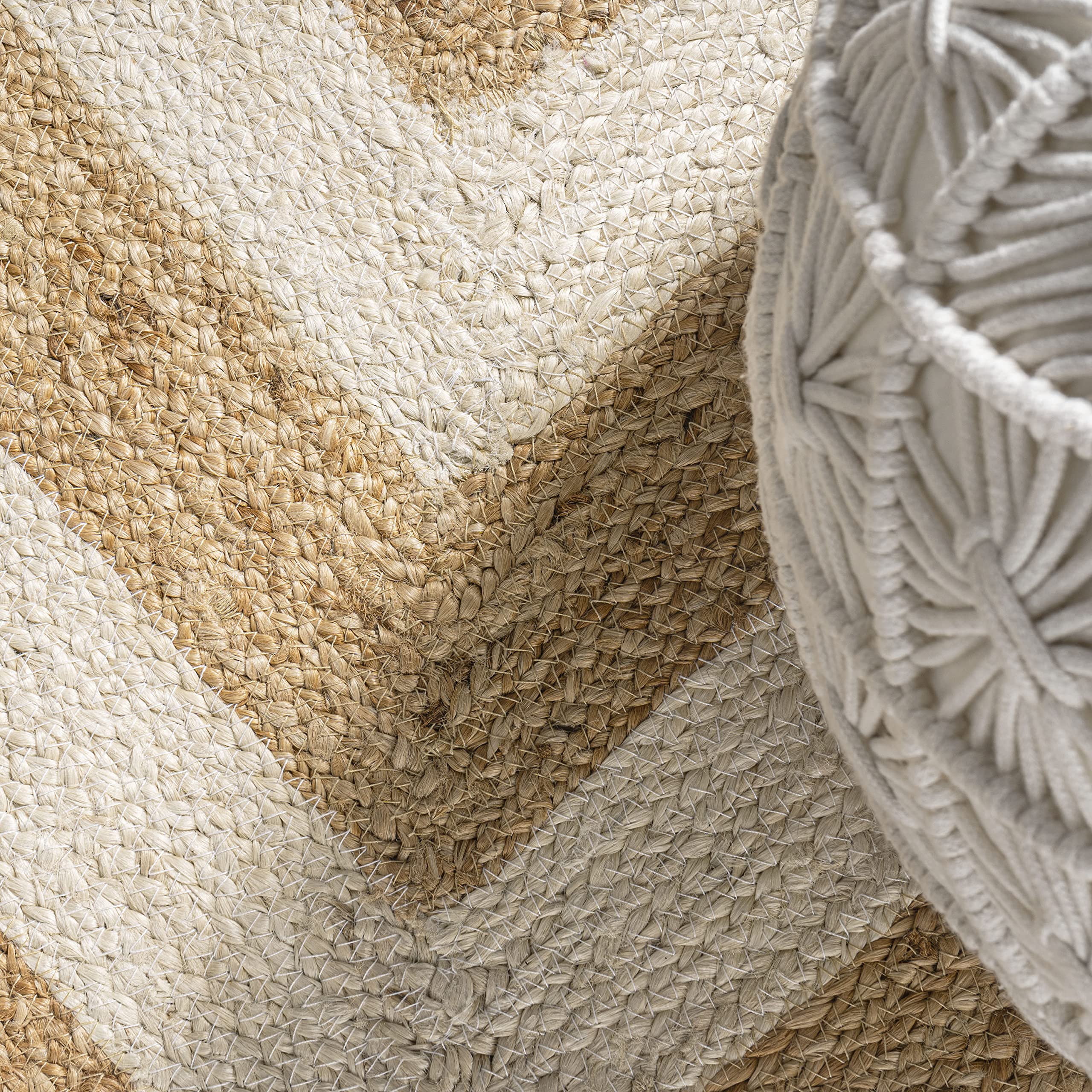 Chevron Border Jute Rug