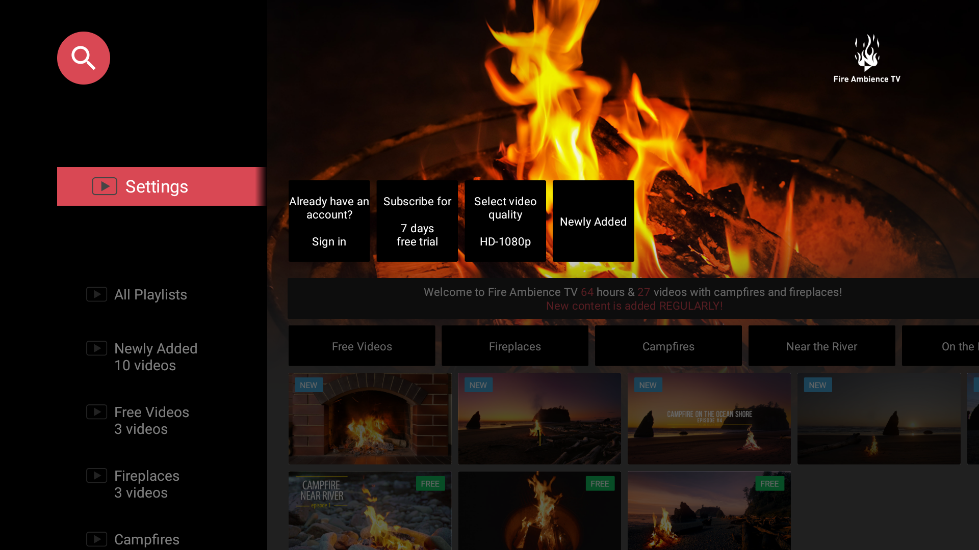 Fire Ambience TV - 4K UHD Campfire & Fireplace - App on Amazon Appstore