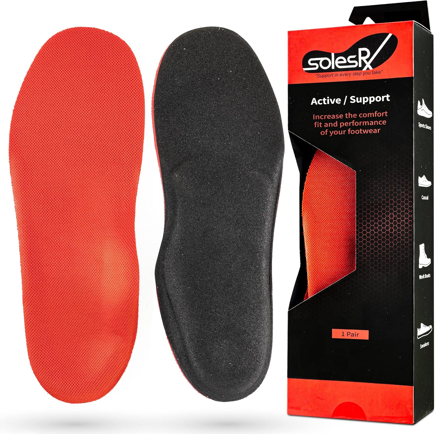 Amazon.com: SolesRX Arch Support Running Inserts for Men 8 Shoe ...