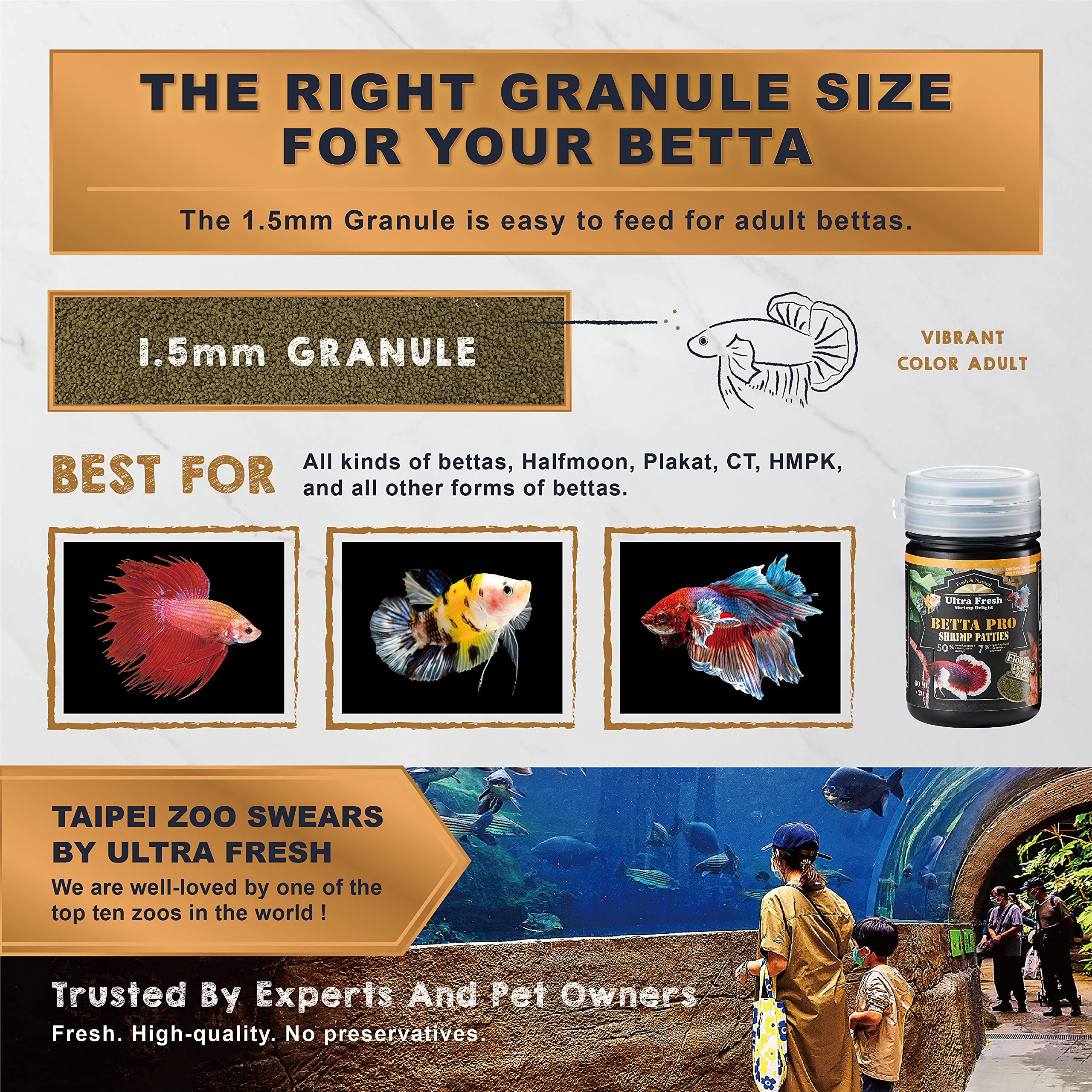 [Betta Fish Food] Ultra Fresh - Betta Pro Shrimp Patties, 50% Sword ...