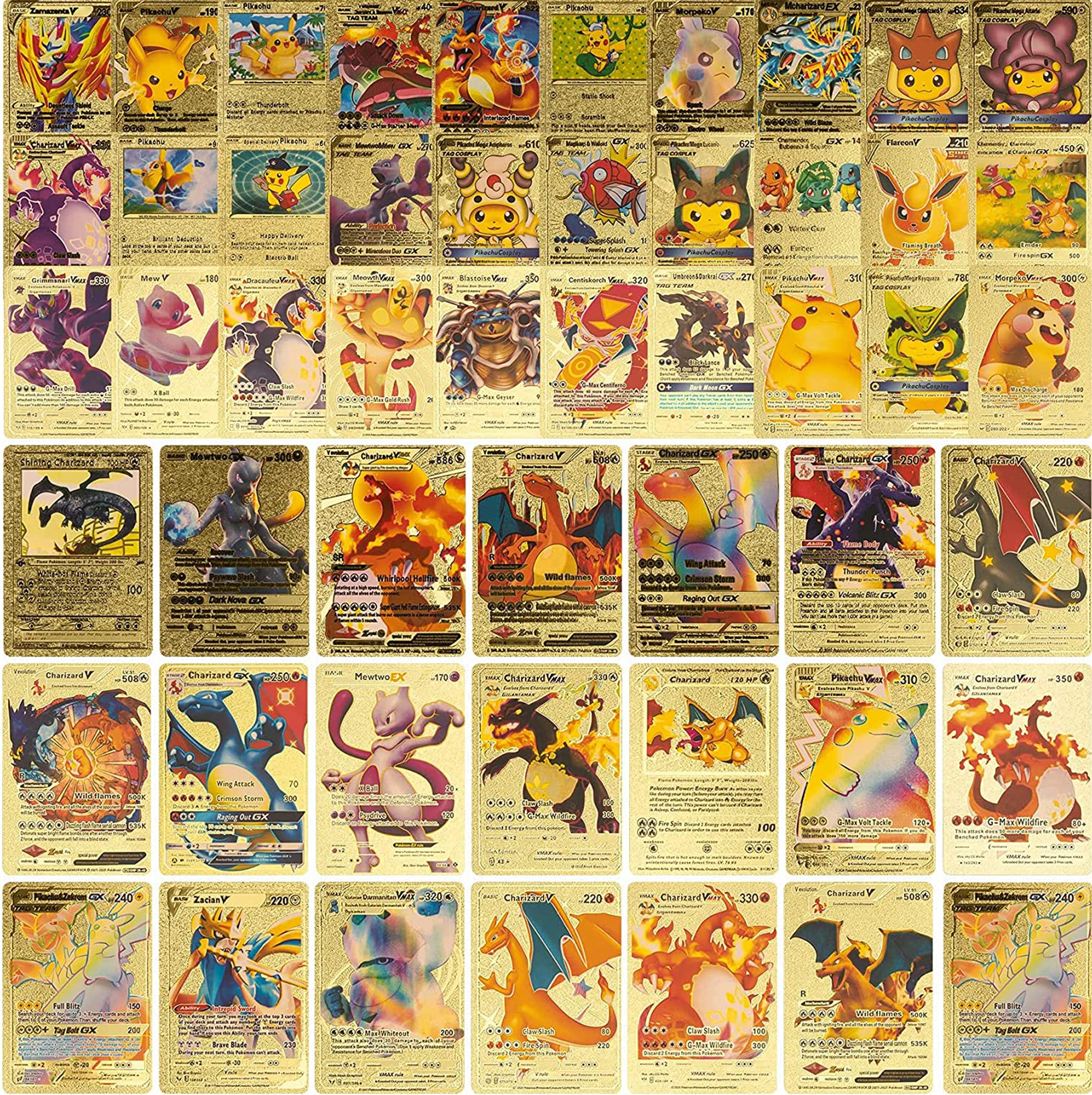 Buy 110 PCS Gold Foil Cards TCG Gift Box,Rare GX Golden Card Packs ...