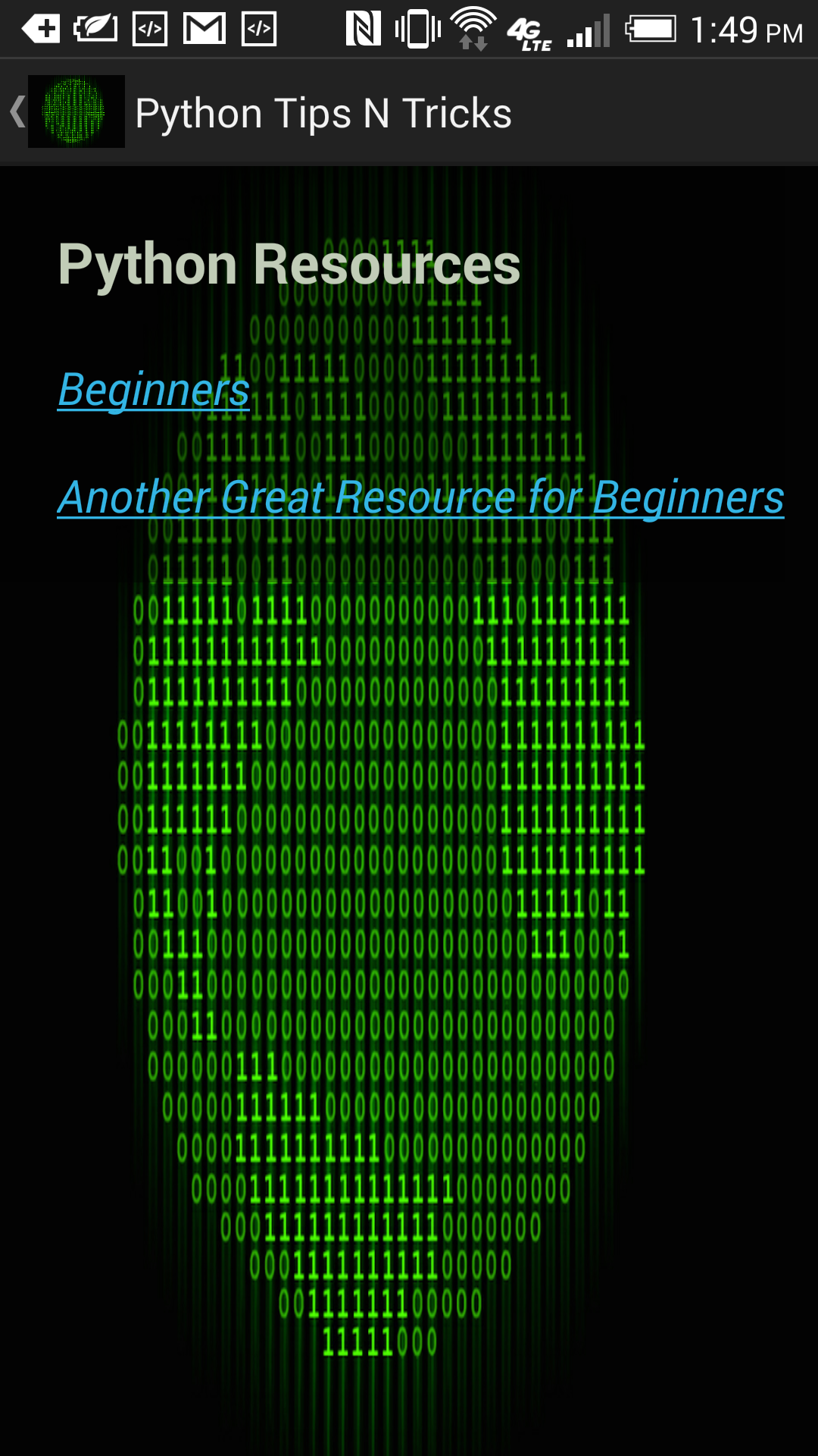 Aplicación Python Tips N Tricks en Amazon Appstore