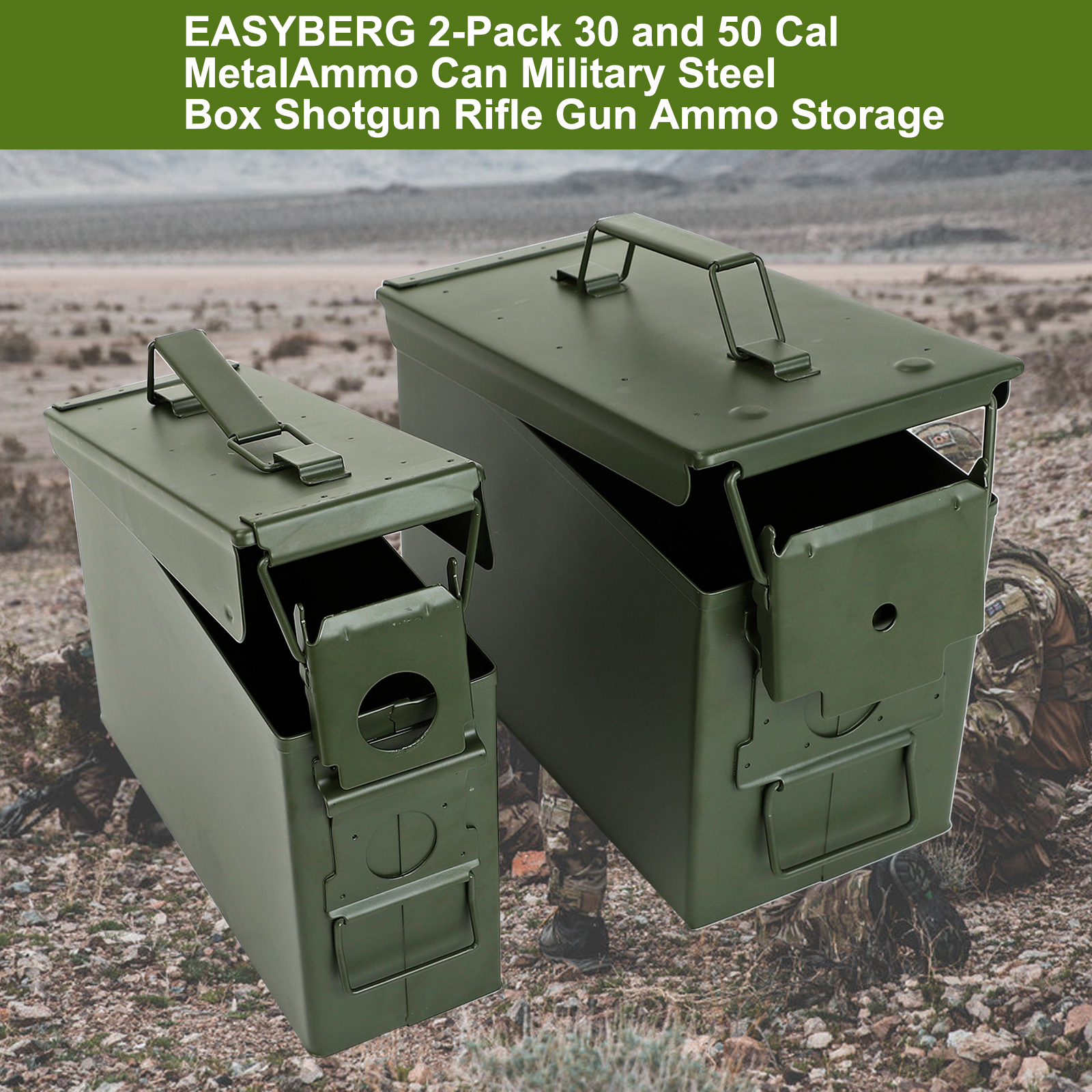 Watch 30 and 50 Cal Metal Ammo Can Military Steel Box Shot gun on ...