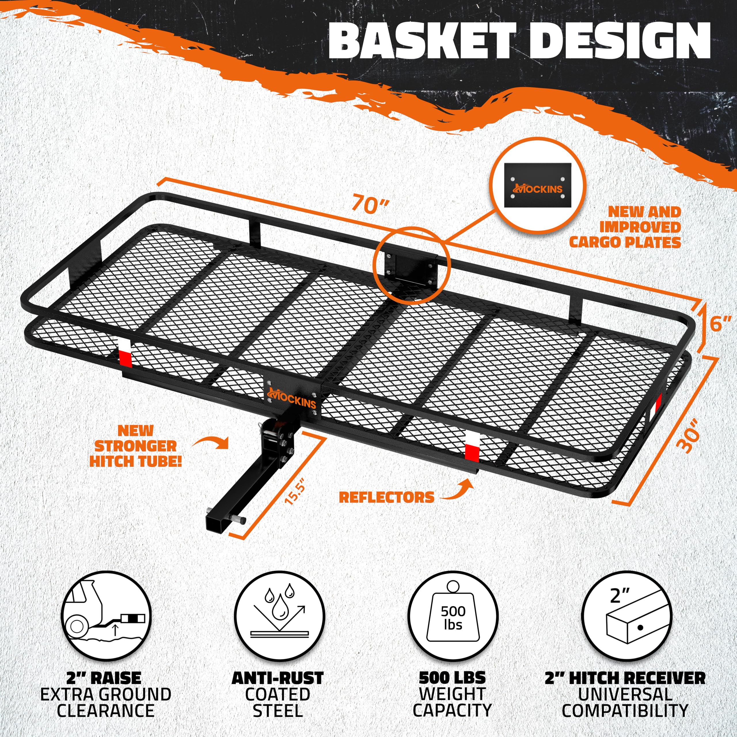 Snapklik.com : XXL 70x30x6 Folding Trailer Hitch Cargo Carrier Hitch ...