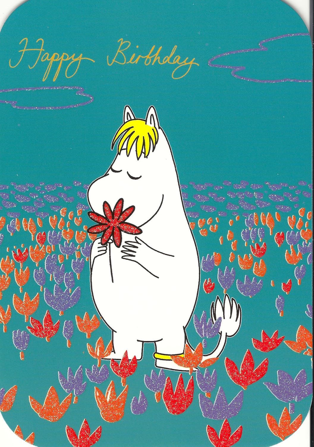 Moomin Birthday Greeting Card with Glitter : Amazon.co.uk: Stationery ...