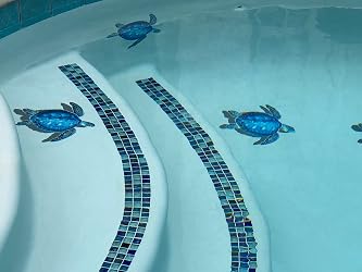 Amazon.com: Sea Turtle Porcelain Swimming Pool Mosaic (20" x 20" with ...