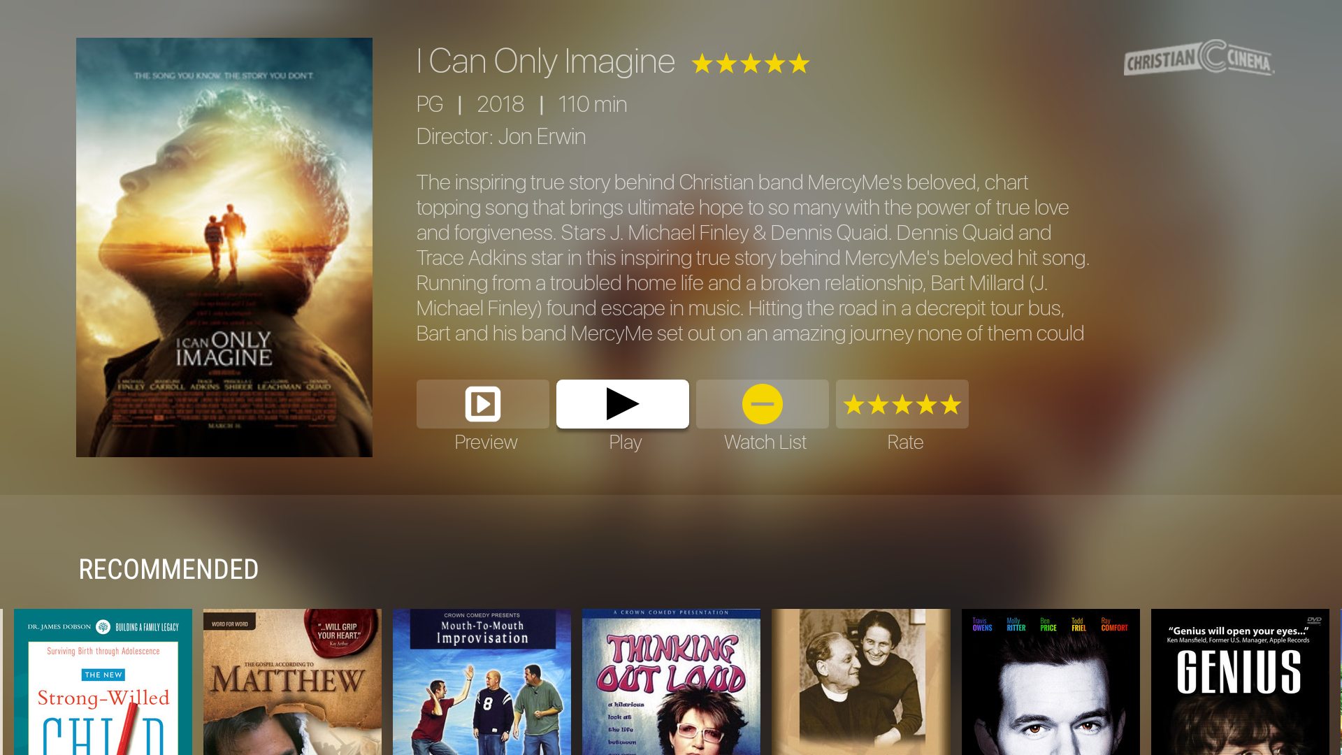 Christian Cinema - App on the Amazon Appstore