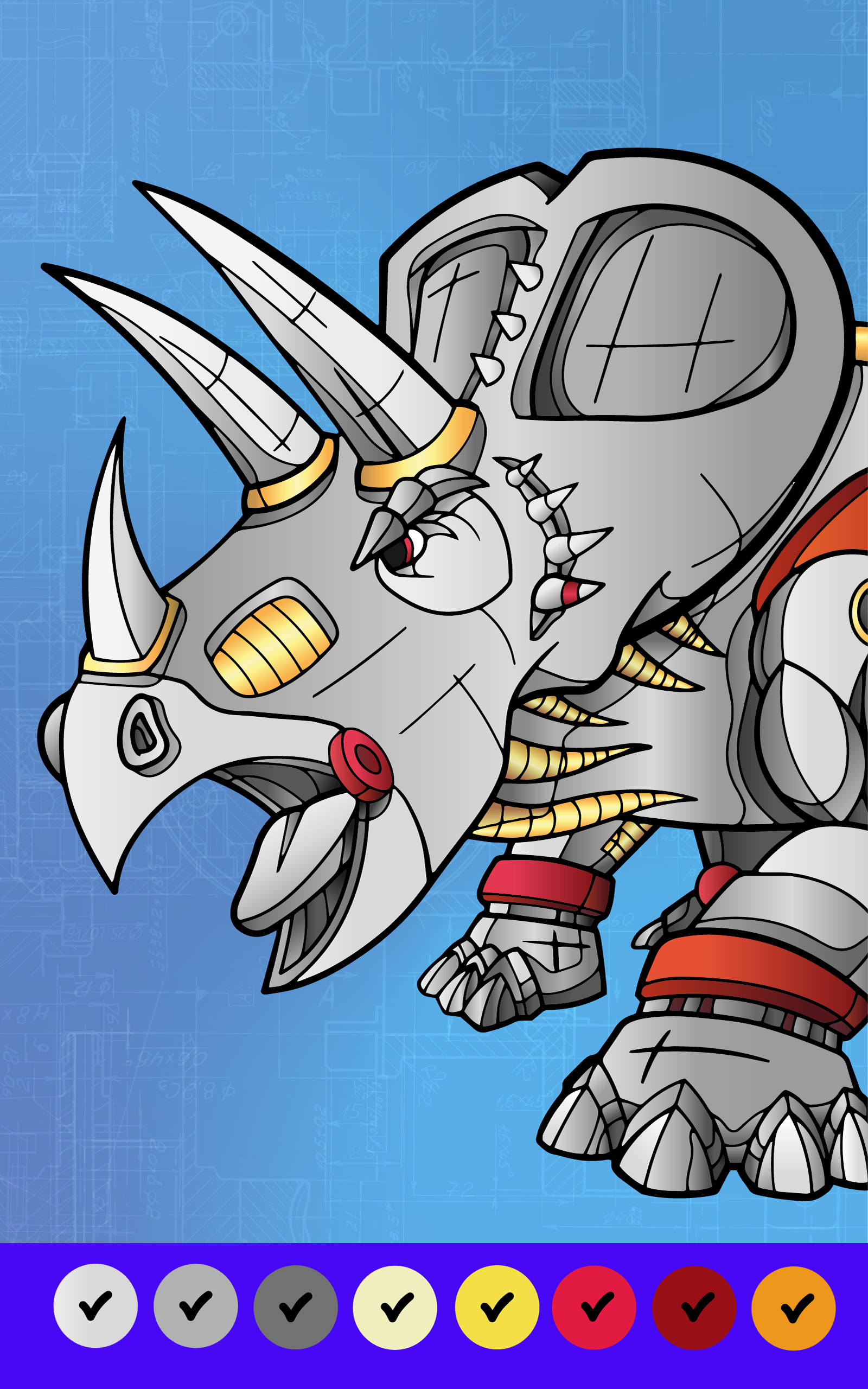 Dino Robots Color by Numbers - App on Amazon Appstore