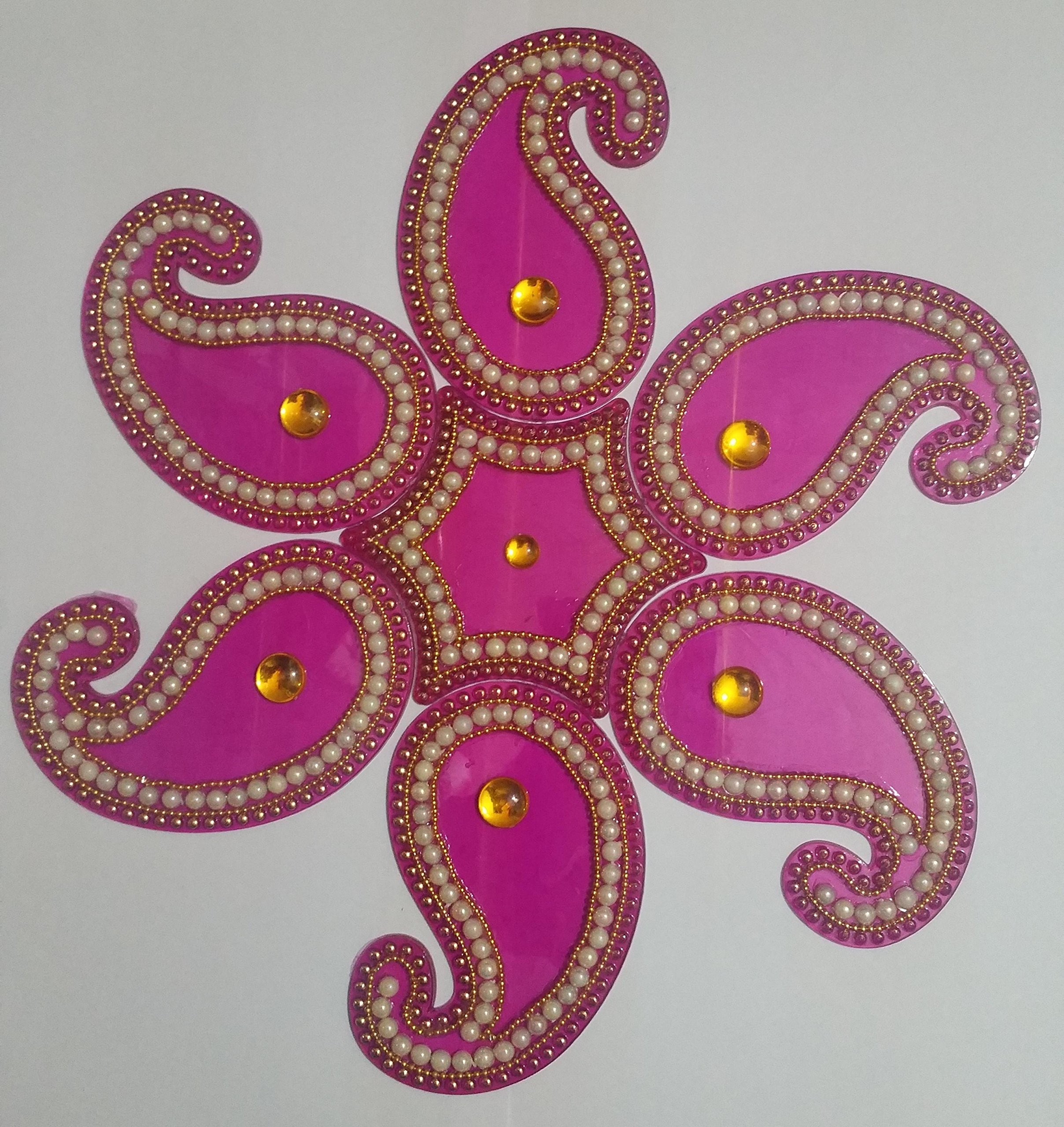 Buy Handicraft Designer Rangoli - Jewel Stone Decorations and Red ...