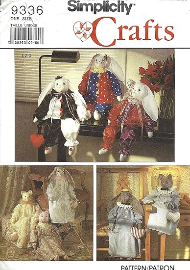 Amazon.com: Simplicity Crafts Pattern 9336 Decorative Stuffed 24" Bunny ...