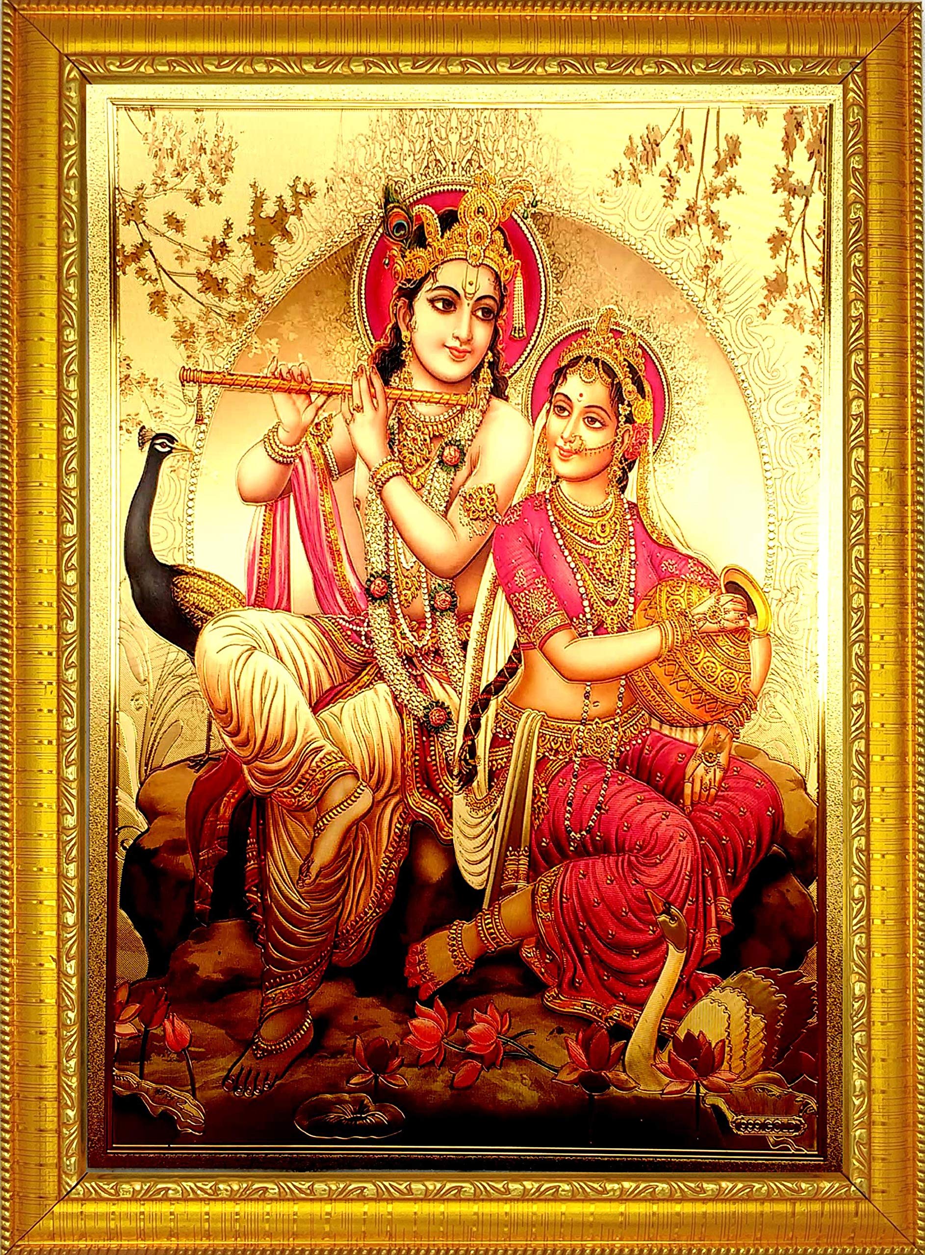 Ada Handicraft Hindu Lord Goddess God Religious Framed Painting Wall ...