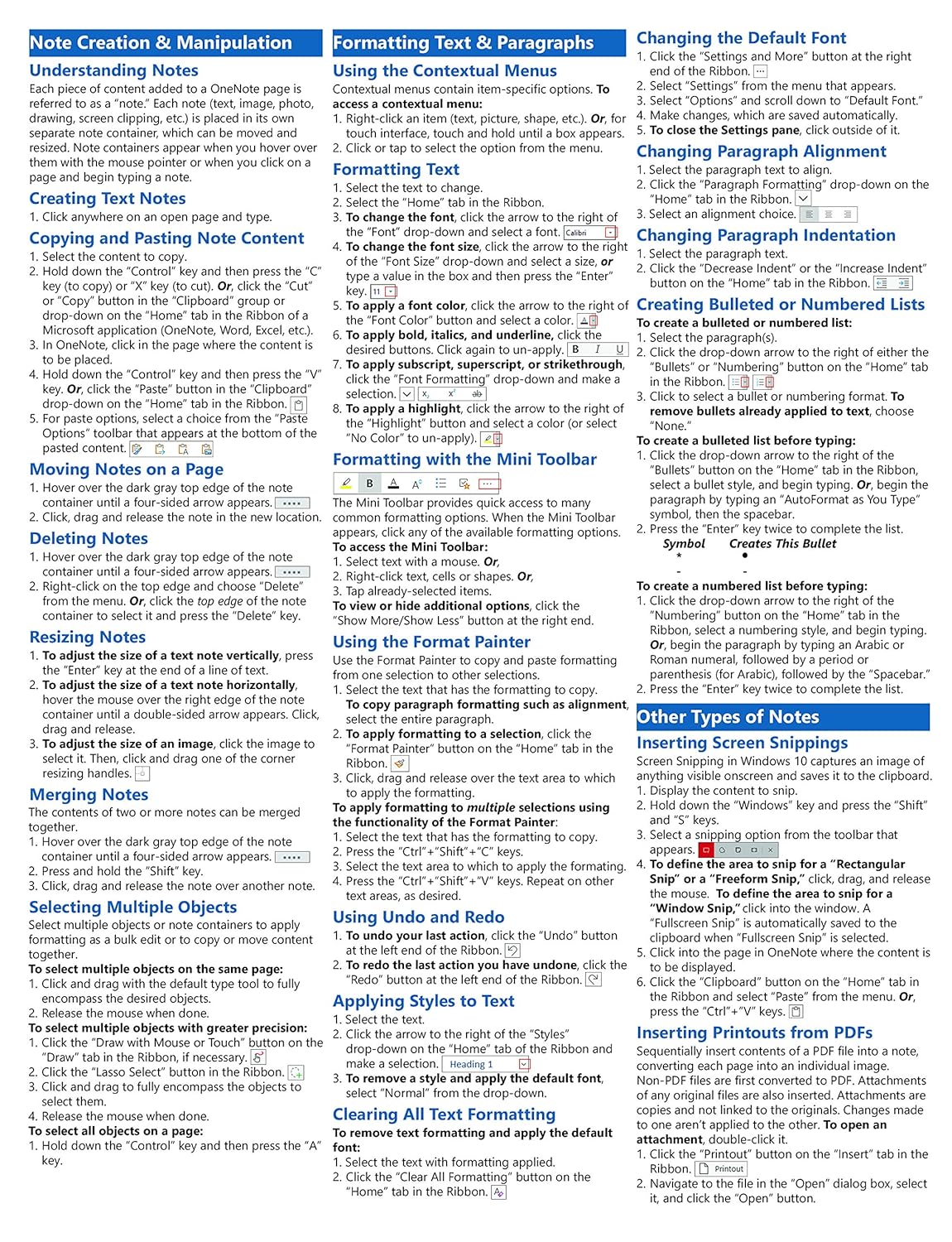 Microsoft OneNote for Windows 10 Quick Reference Philippines | Ubuy