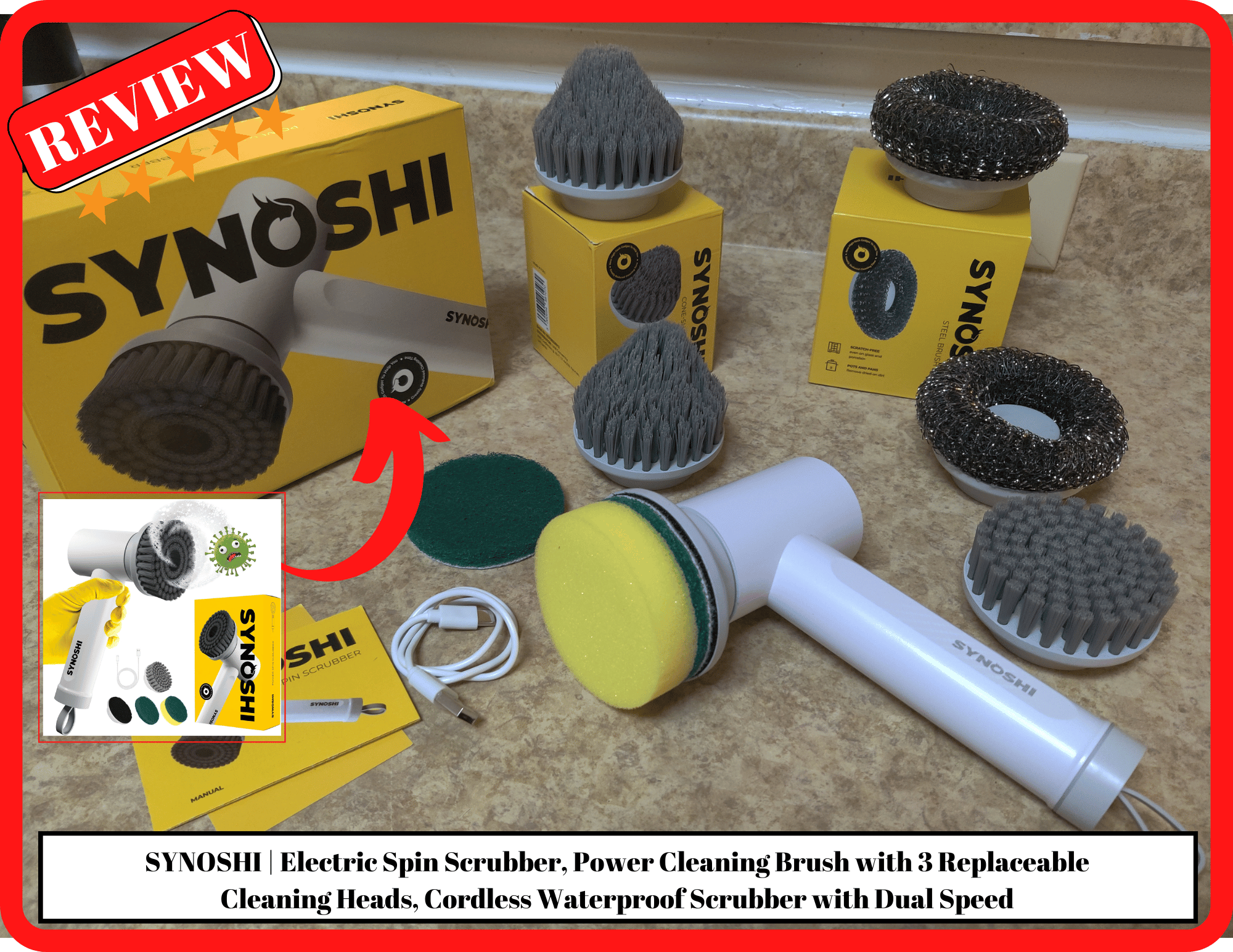 Watch SYNOSHI Electric Spin Scrubber, Power Brush SPONSORED on Amazon Live