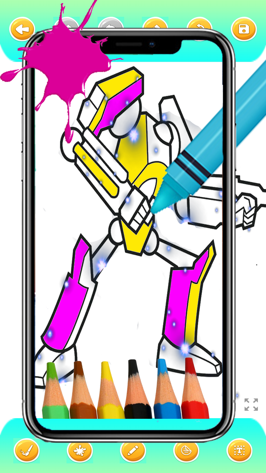 Glitter Robot Coloring Book For Kids - App on Amazon Appstore