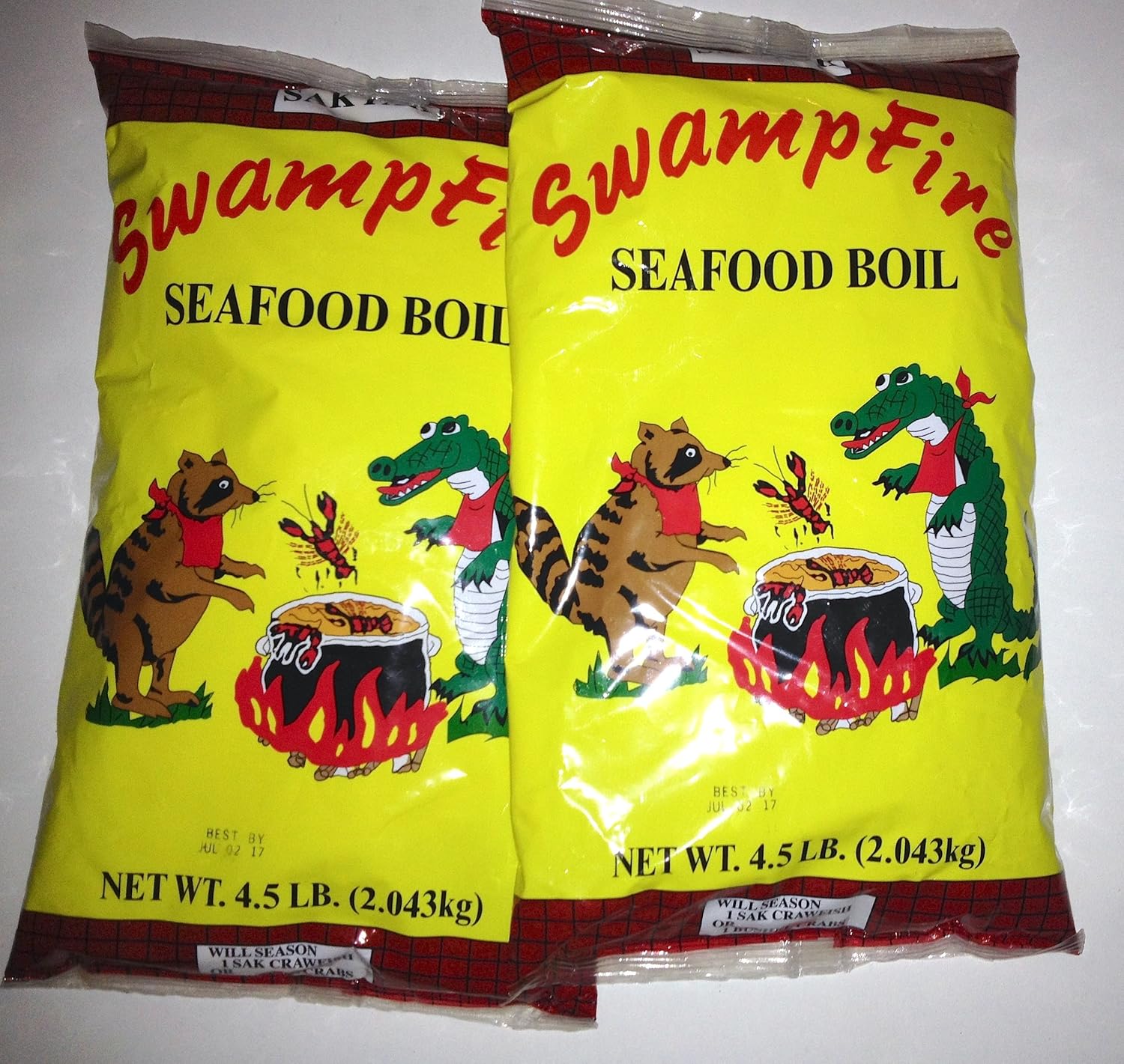 Amazon.com : Swamp Fire Seafood Boil (Crawfish, Crab, Shrimp) 4.5# (2pk ...