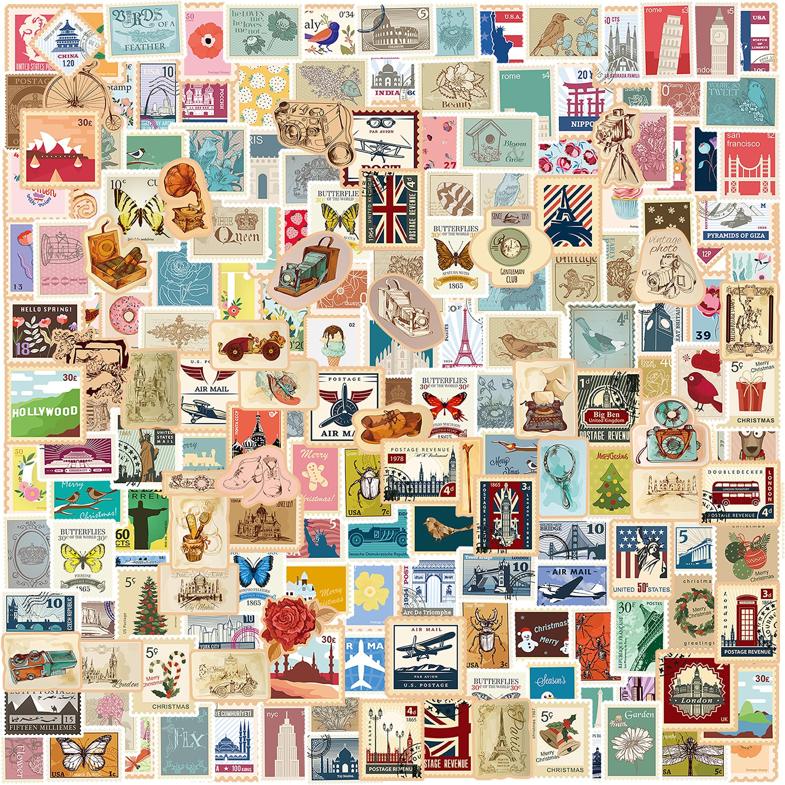 Amazon.com: Merry Christmas Holiday Stamps Creative Sticker Assortment ...