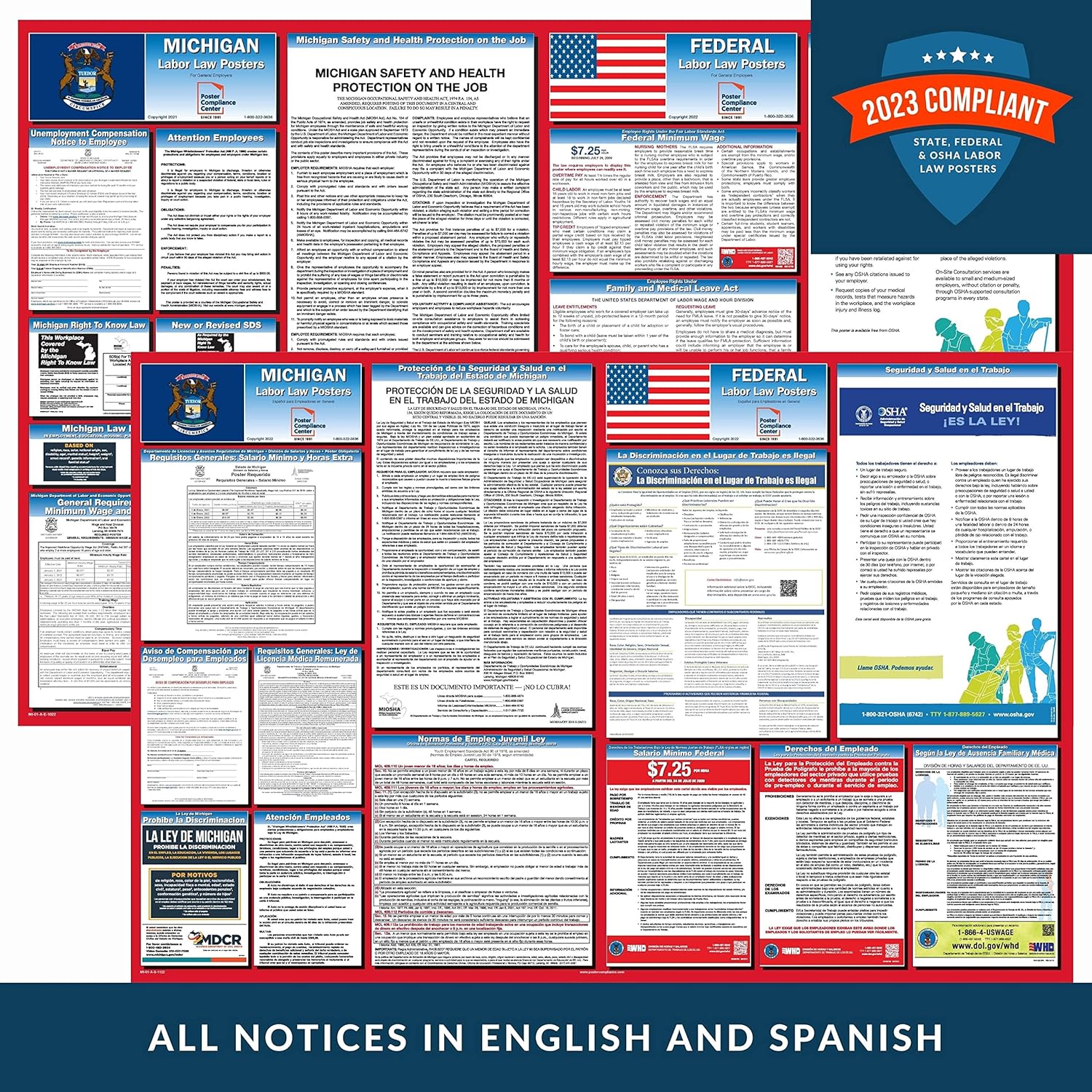 Amazon.com : Labor Law Posters 2023 - Michigan Labor Law Poster State ...