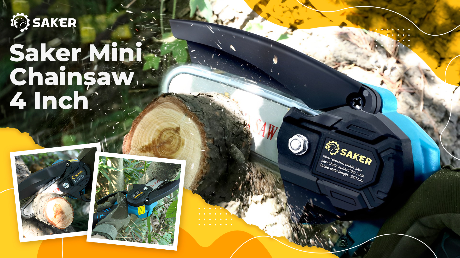 Watch Saker Mini Chainsaw-Save your time and do the job with ease. on ...