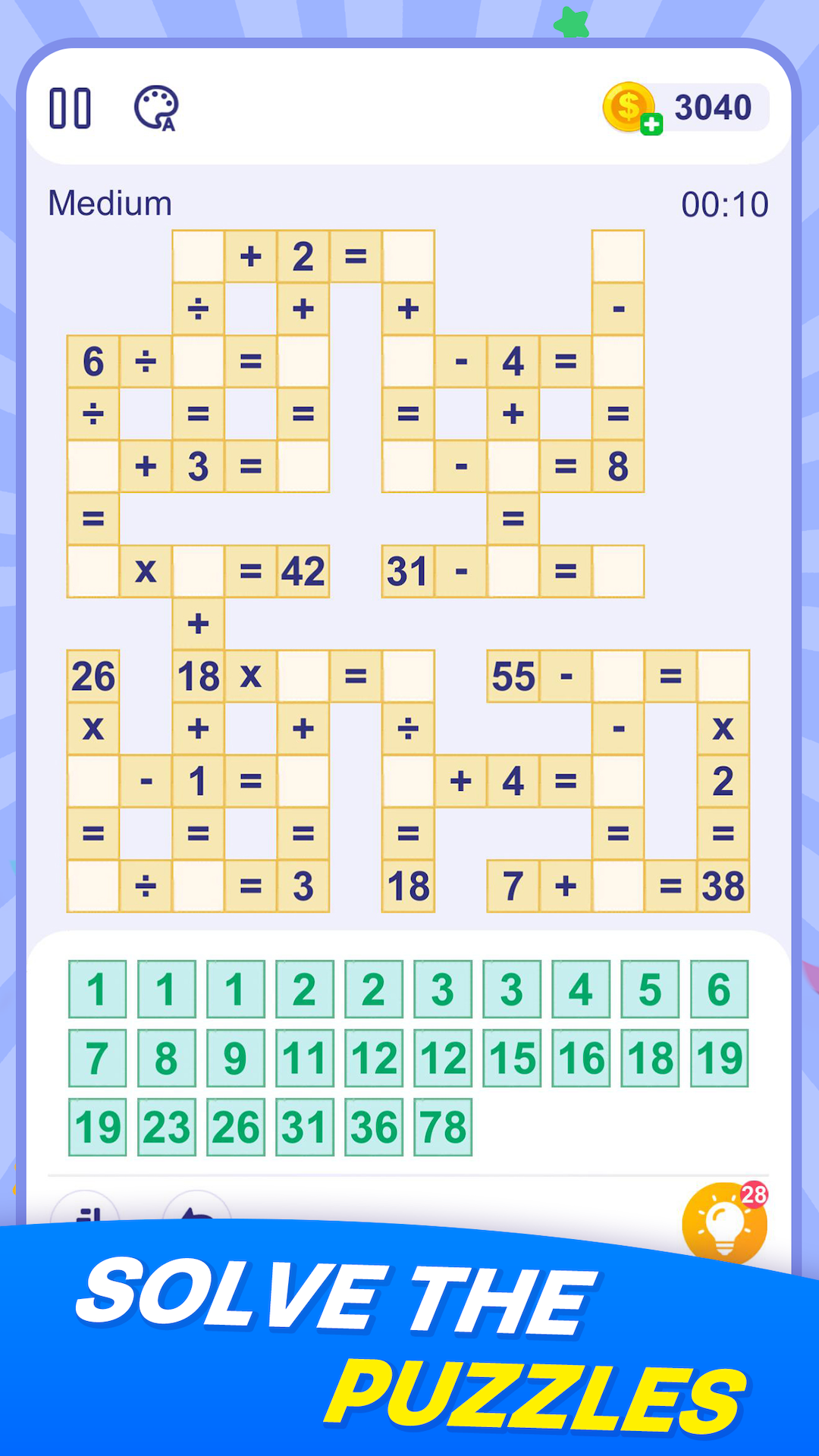 Number Puzzle - Cross Math - App on Amazon Appstore