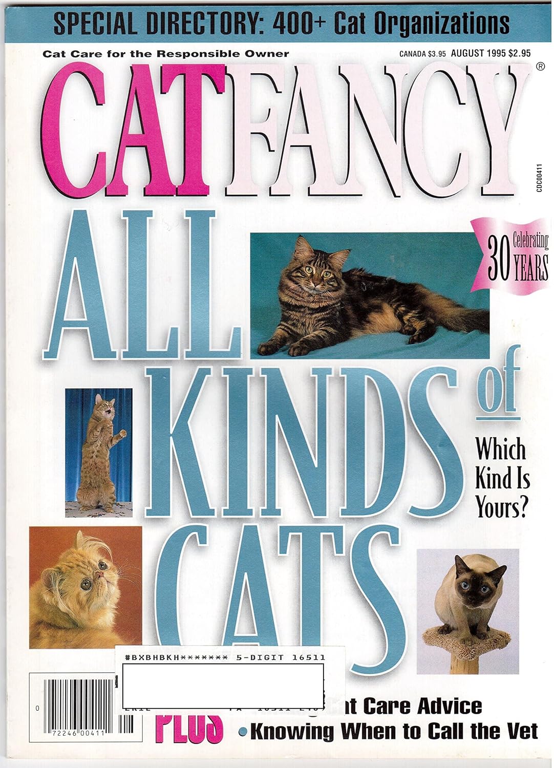 Cat Fancy Magazine August 1995: Amazon.com: Books