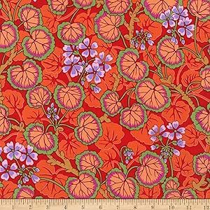 Amazon.com: Kaffe Fassett Collective Climbing Geraniums Red, Fabric by ...