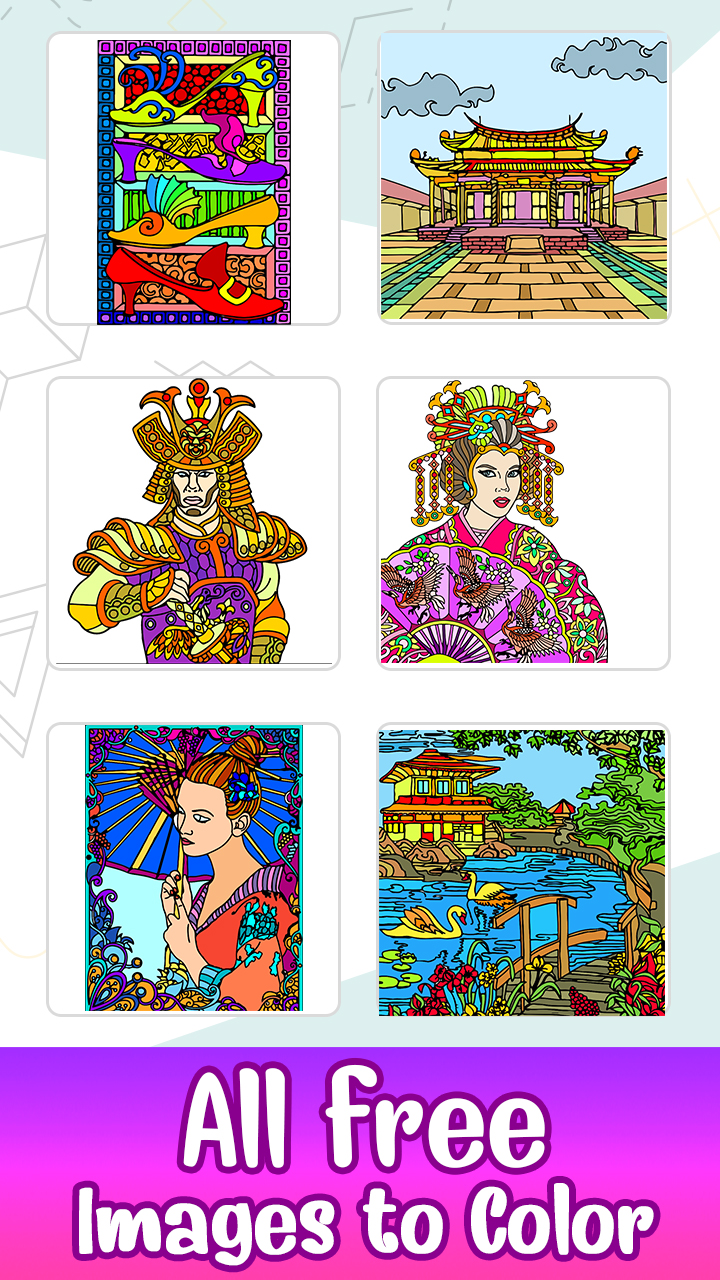 Japanese Paint By Number - Culture Coloring Book For Grownups - App on ...