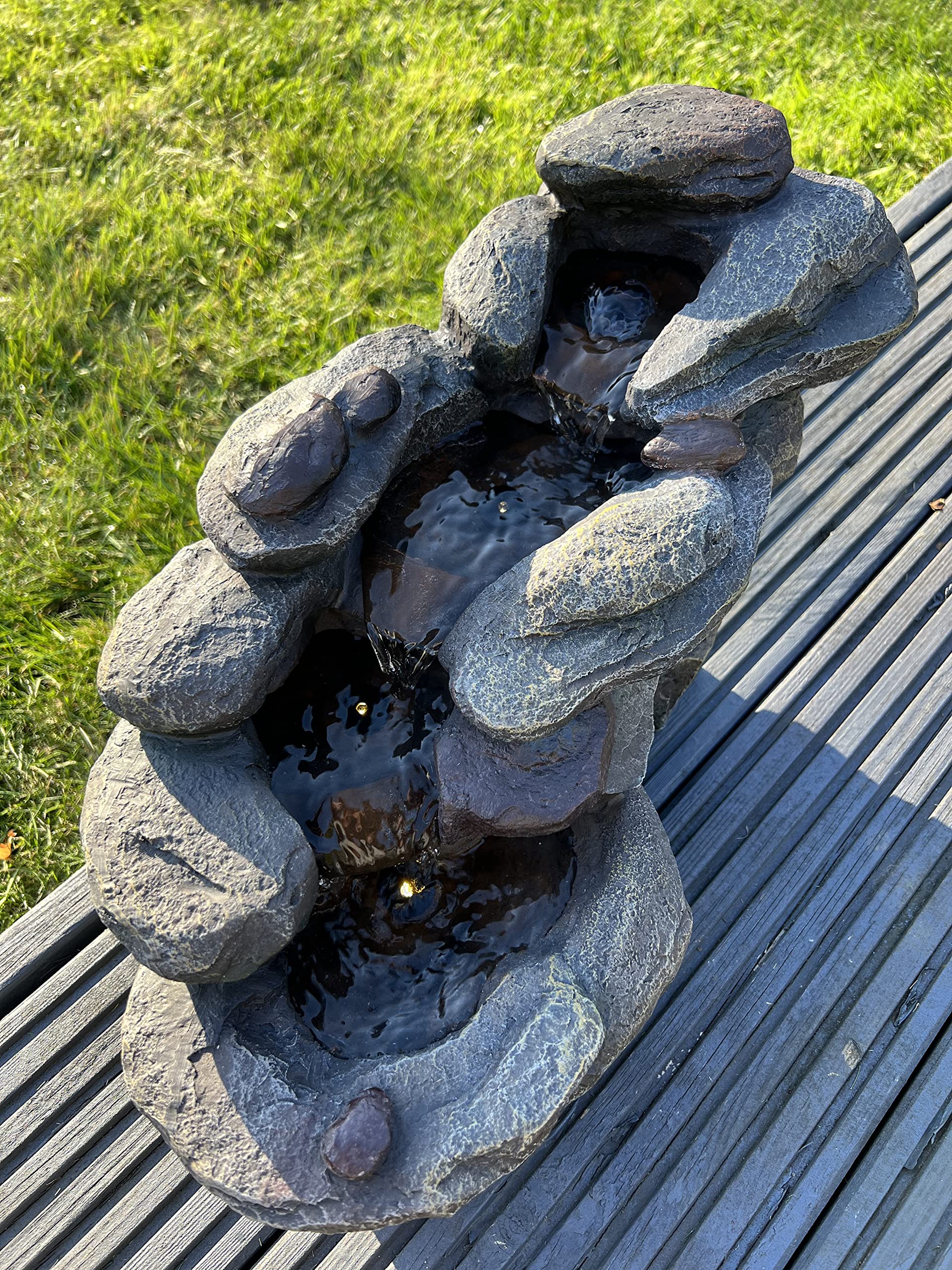 Solar Powered Rock Waterfall Solar Water Feature Available From The