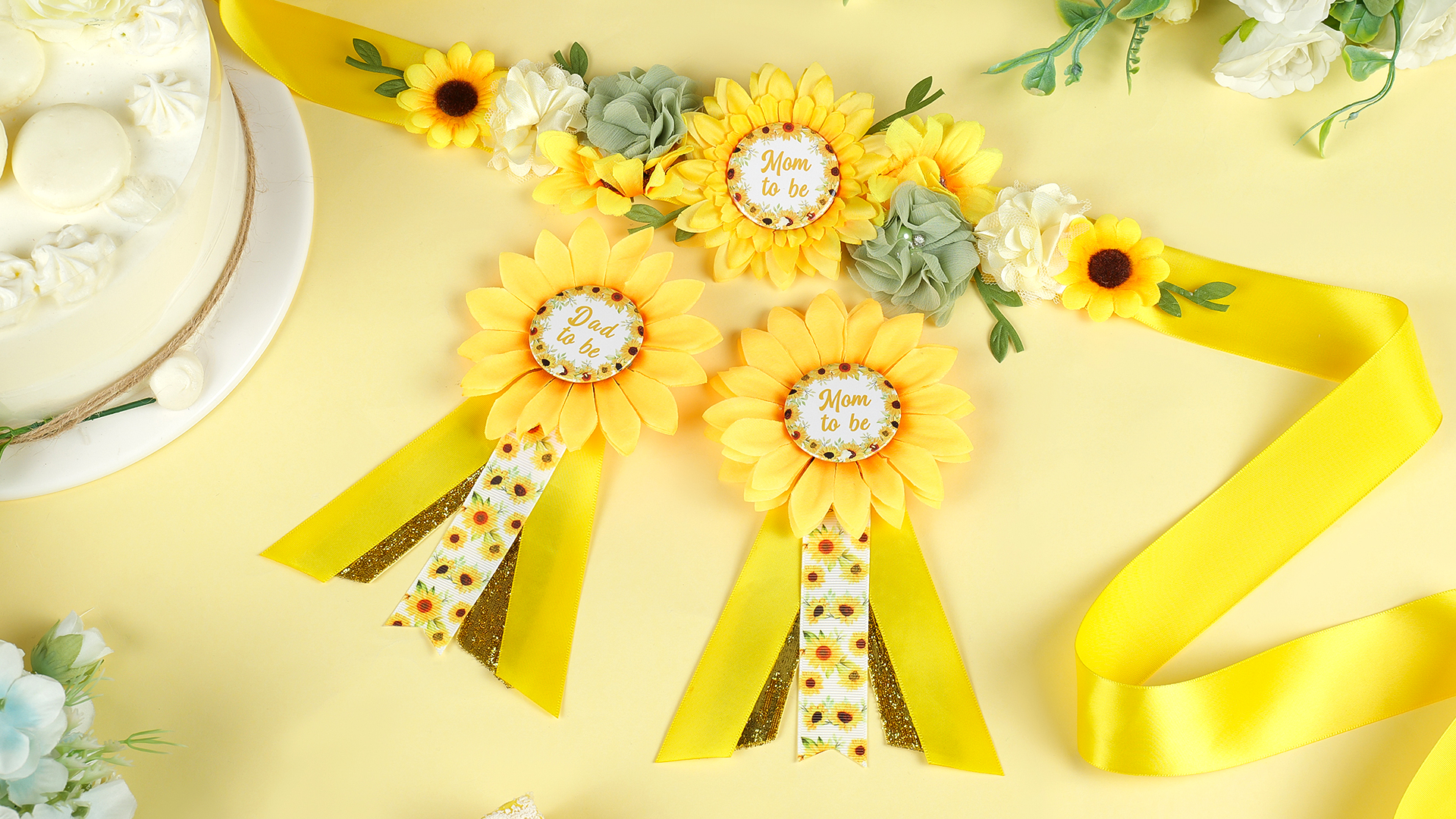 Yellow Chevron Baby Shower Kit