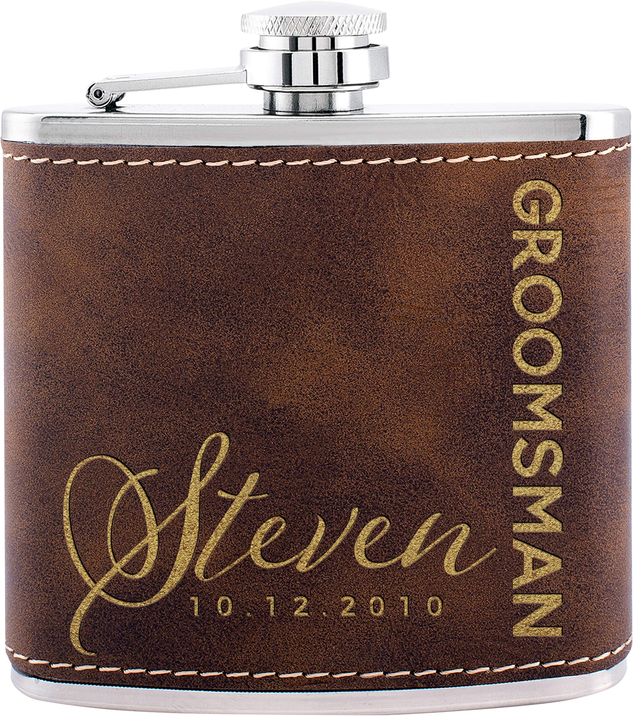 Amazon.com | Personalized Flask For Wedding Groomsmen Gift, Customized ...