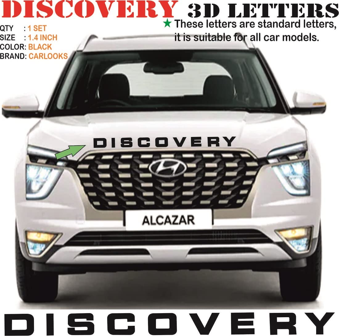 Discovery 3D Letters for car (3D Emblem Stickers) Black : Amazon.in ...