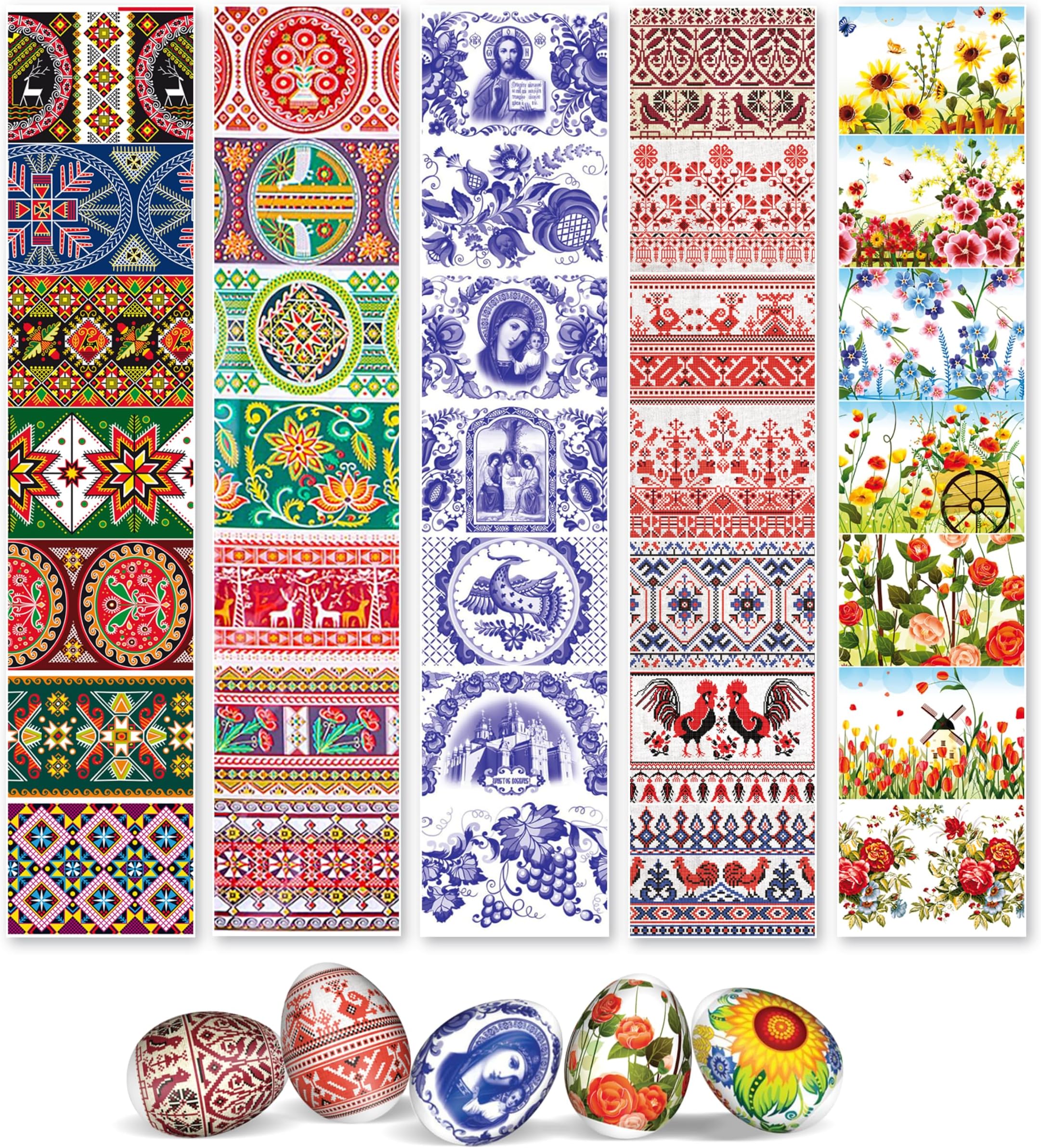 Amazon.com: 35 Pcs Easter Egg Wraps Set - Othtodox Easter Egg Shrink ...