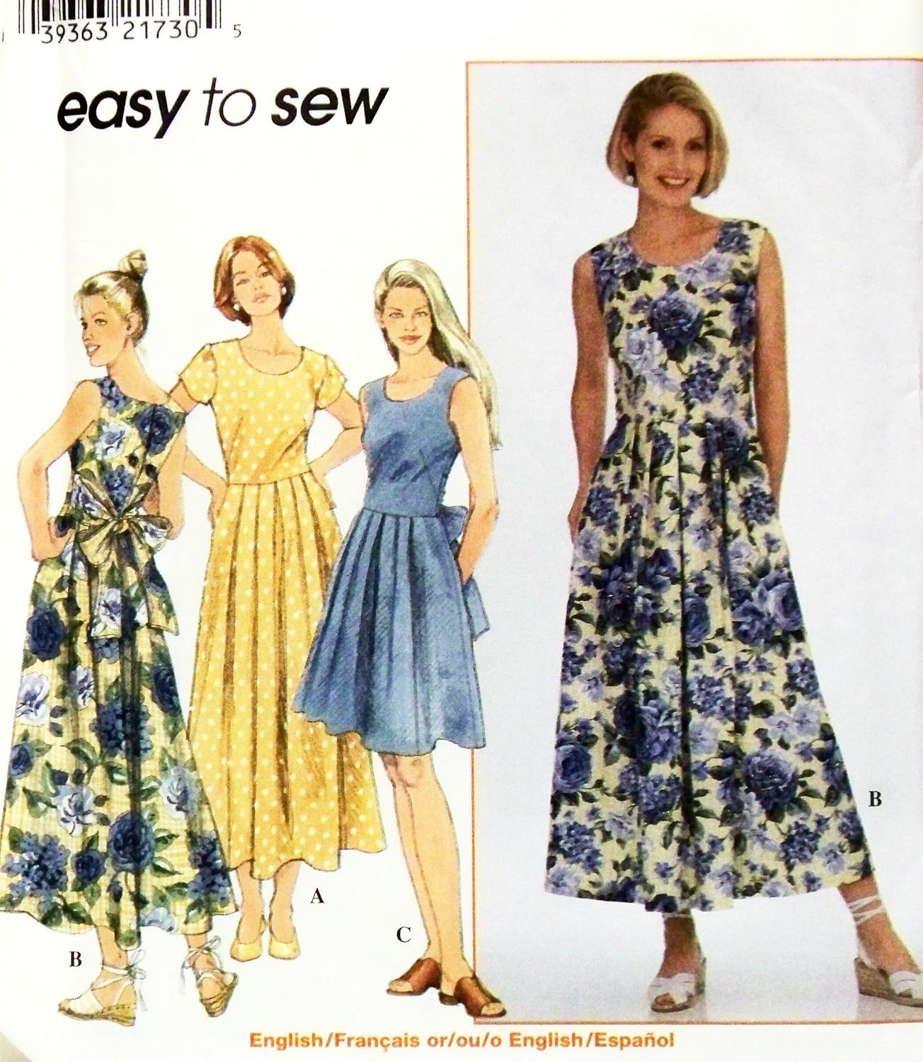 Amazon.com: Simplicity Easy to Sew Misses Sun Dress Sewing Pattern ...