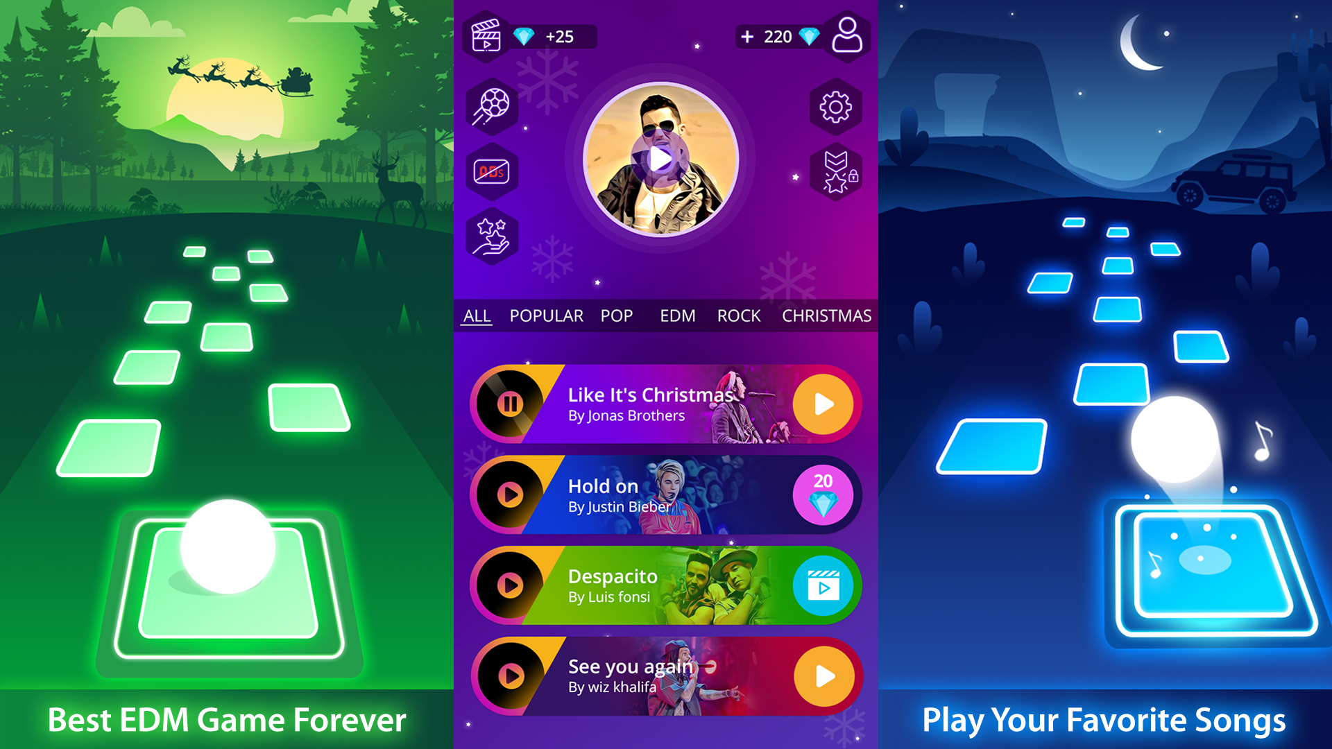 Best Music Magic Tiles Neon Ball Hop Game! EDM Rush Dancing Ball ...