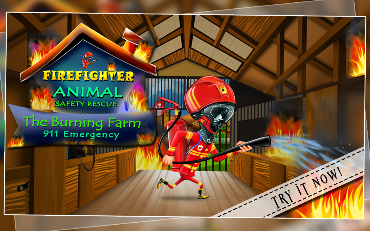 Firefighter Animal Safety Rescue : The Burning Farm 911 Emergency ...