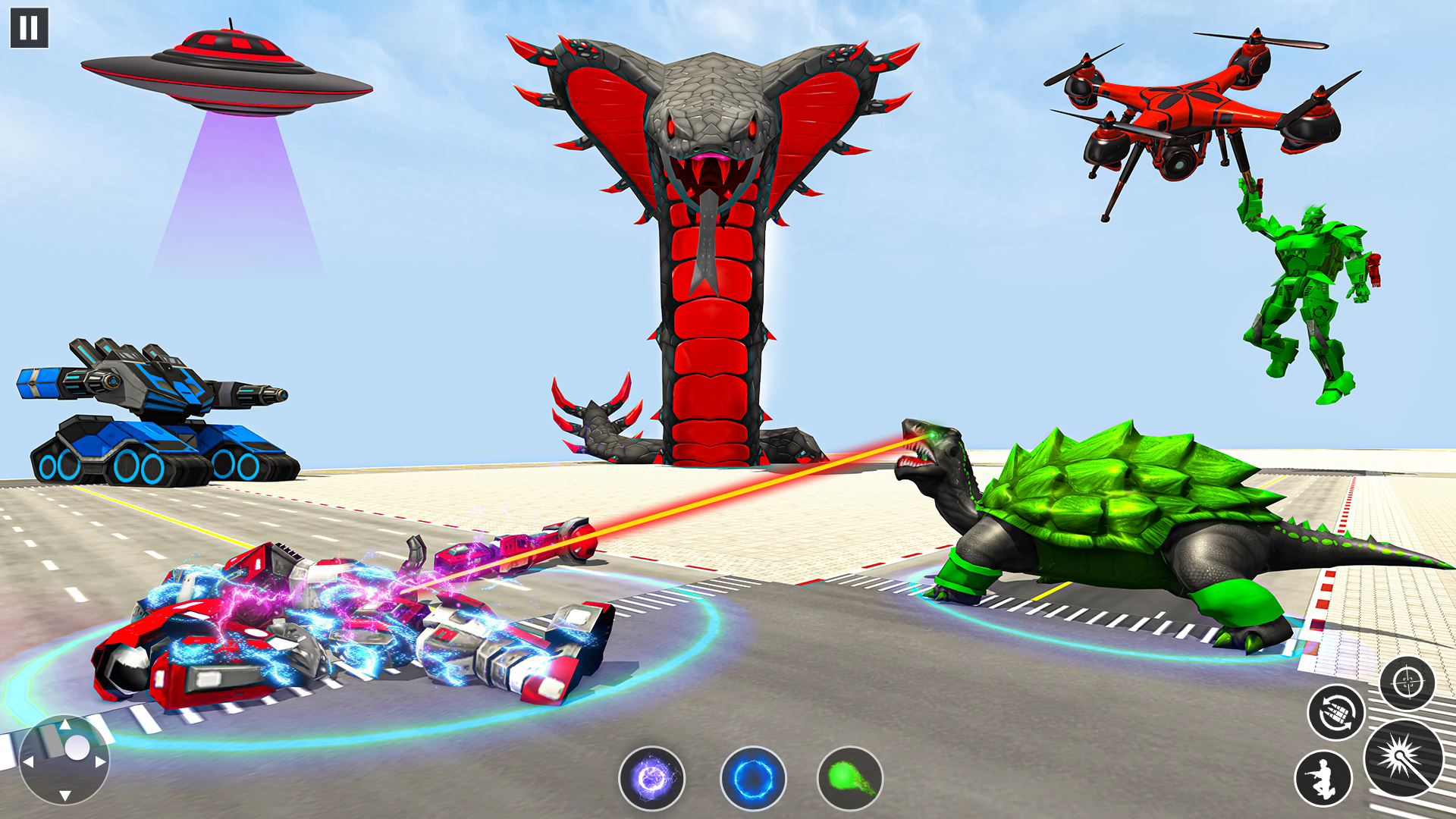 Futuristic Turtle Robot Transform War City Battle Attack: Animal Robot ...