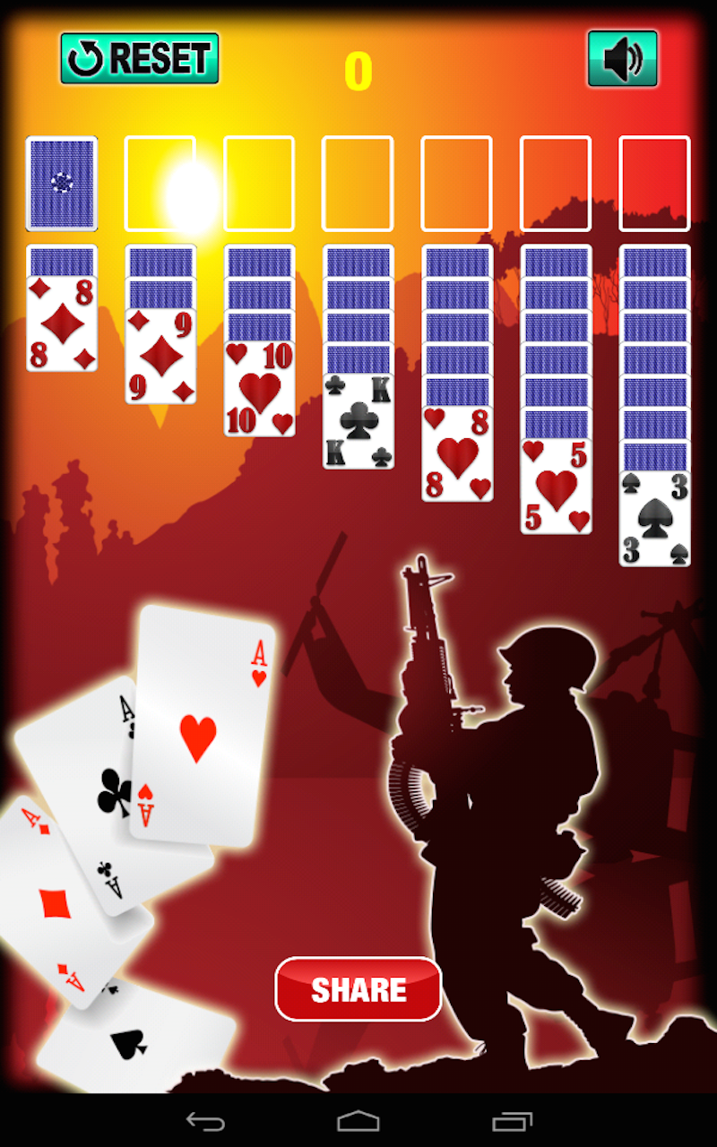 War of Soldiers Honor Solitaire Free Games Battle Jackpot Jackpot ...