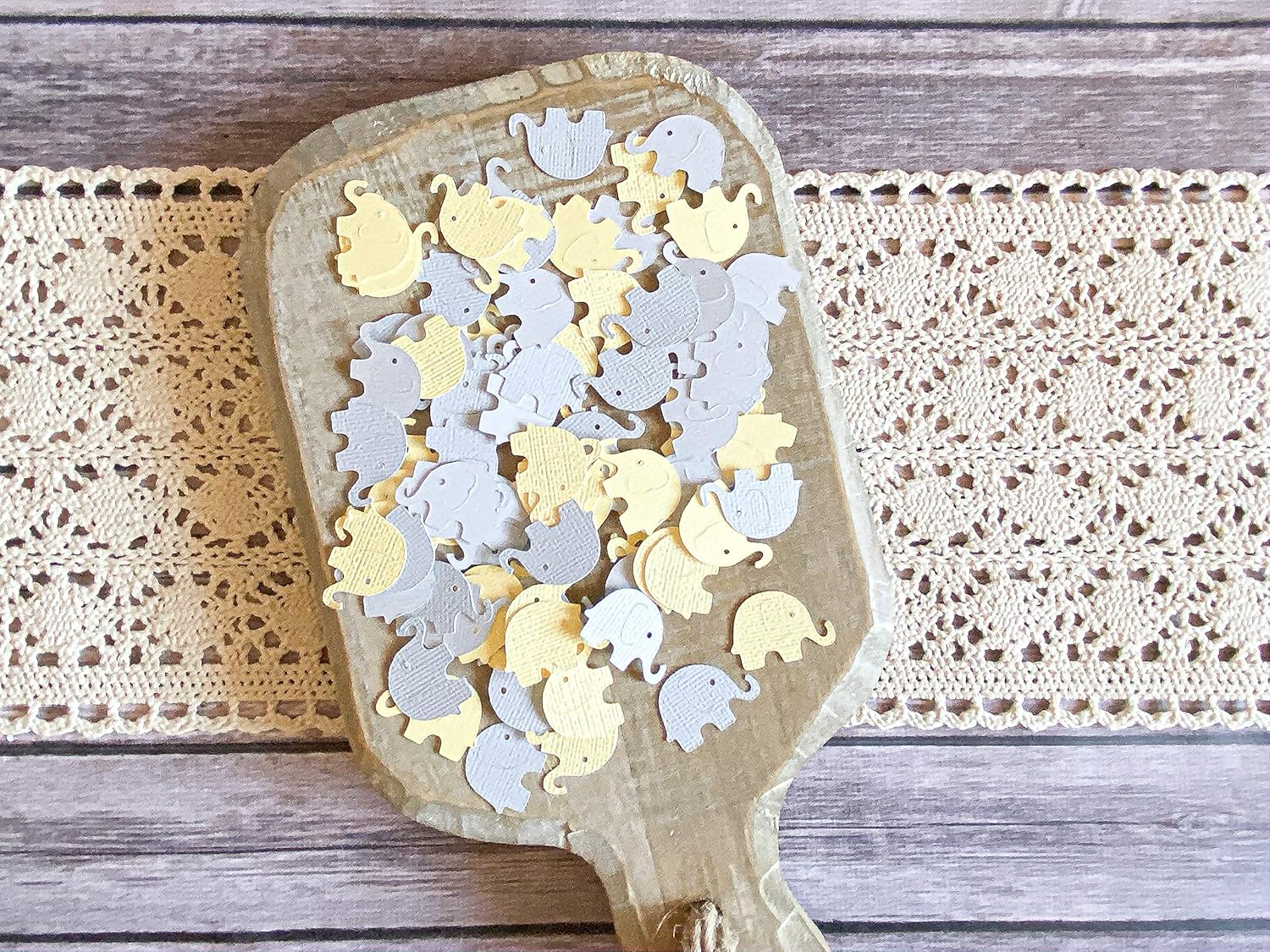 Amazon.com: Elephant Confetti, Yellow and Gray, Baby Shower Decorations ...