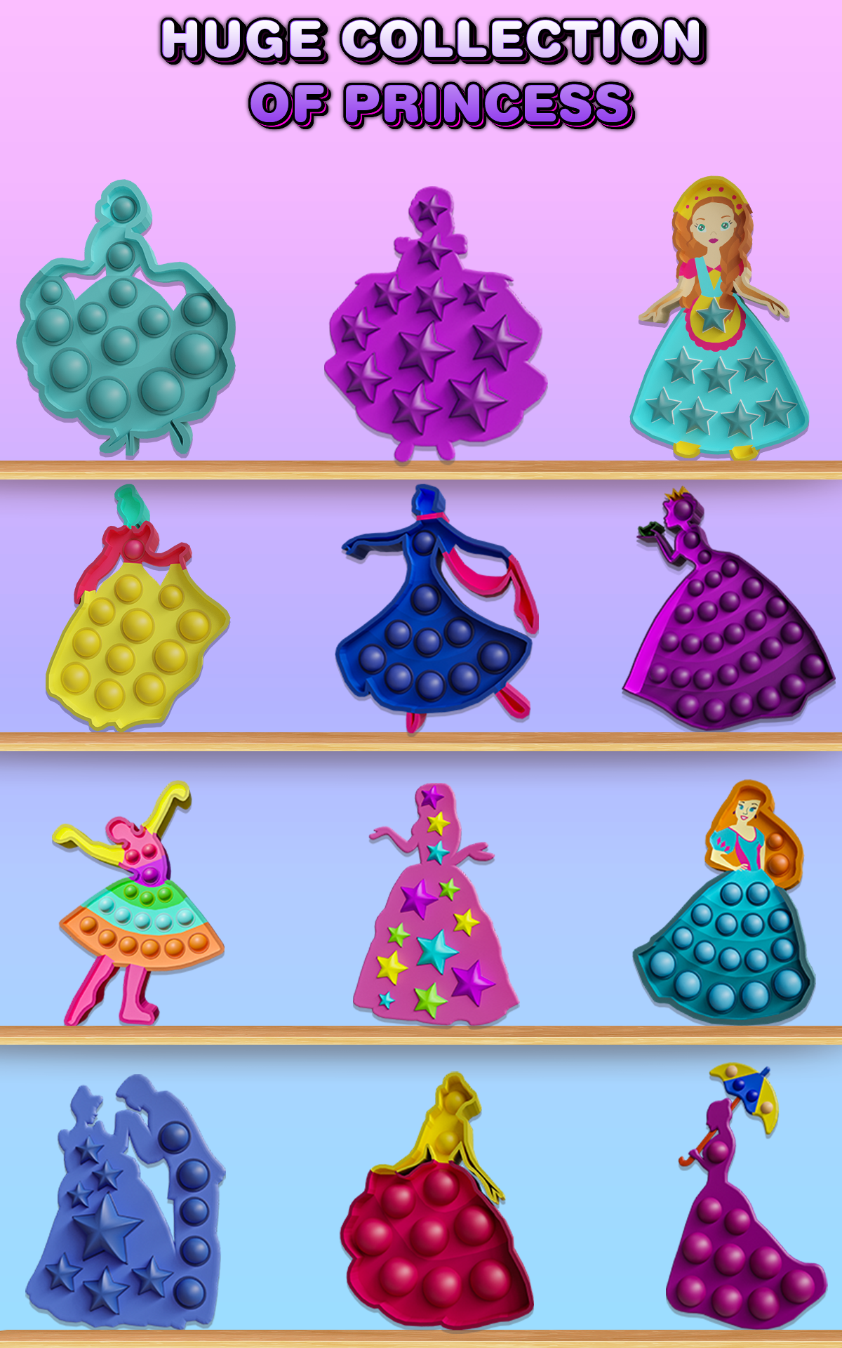 Pop It Princess Dolls ASMR Puppets Fidget Toys Trading:Amazon.com ...