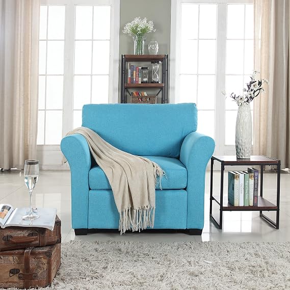 Amazon.com: Classic and Traditional Linen Fabric Accent Chair - Living ...